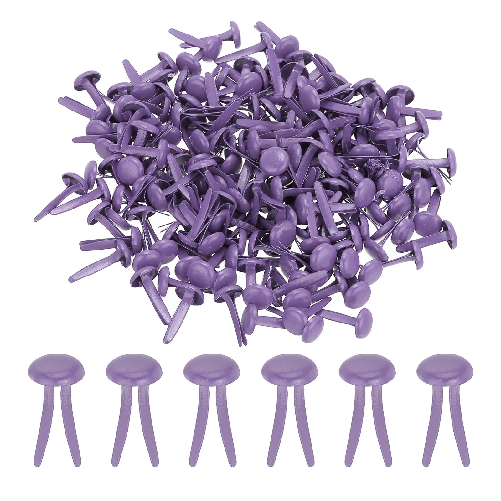 Uxcell 200 PCS Paper Brass Fasteners Split Pins Pastel Mini Metal Brads ...