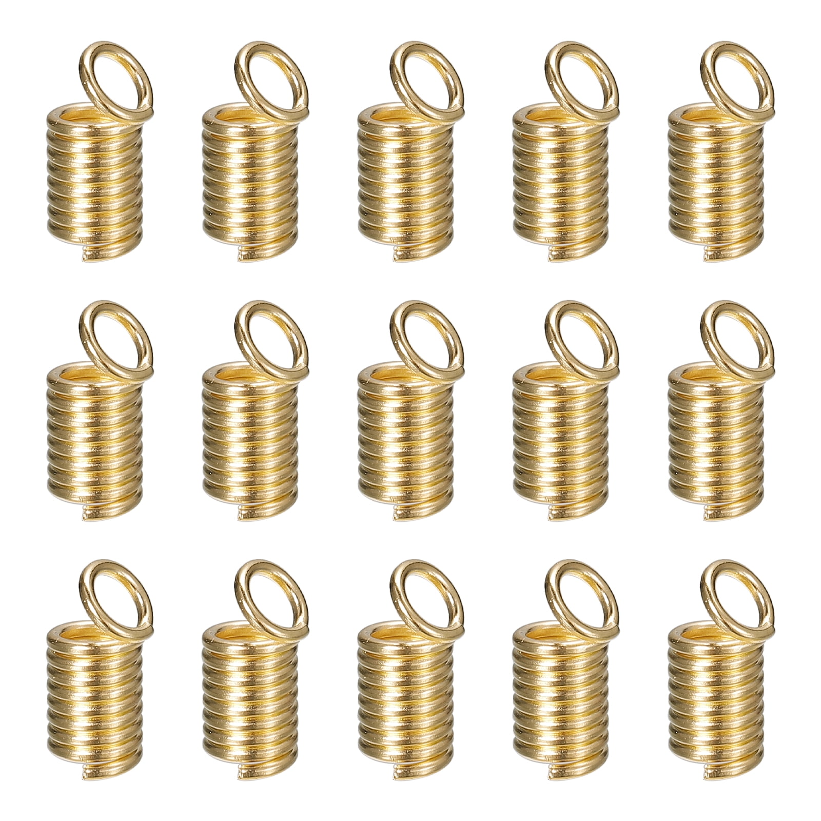 Uxcell 200 Pack Coil Cord Ends, 4.5x9.5mm Iron Spring Tube Cap Clasps ...