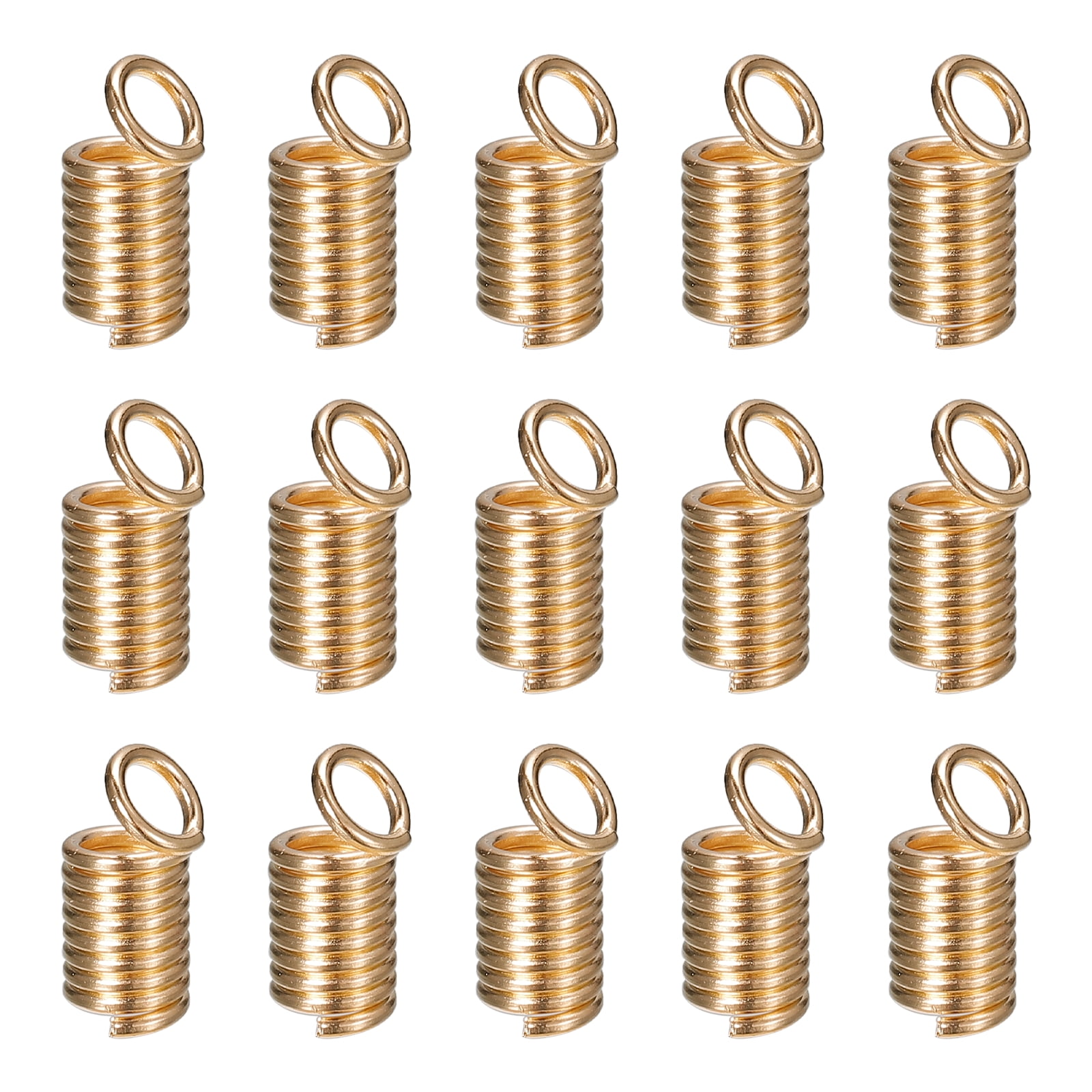 Uxcell 200 Pack Coil Cord Ends, 4.5x9.5mm Iron Spring Tube Cap Clasps ...