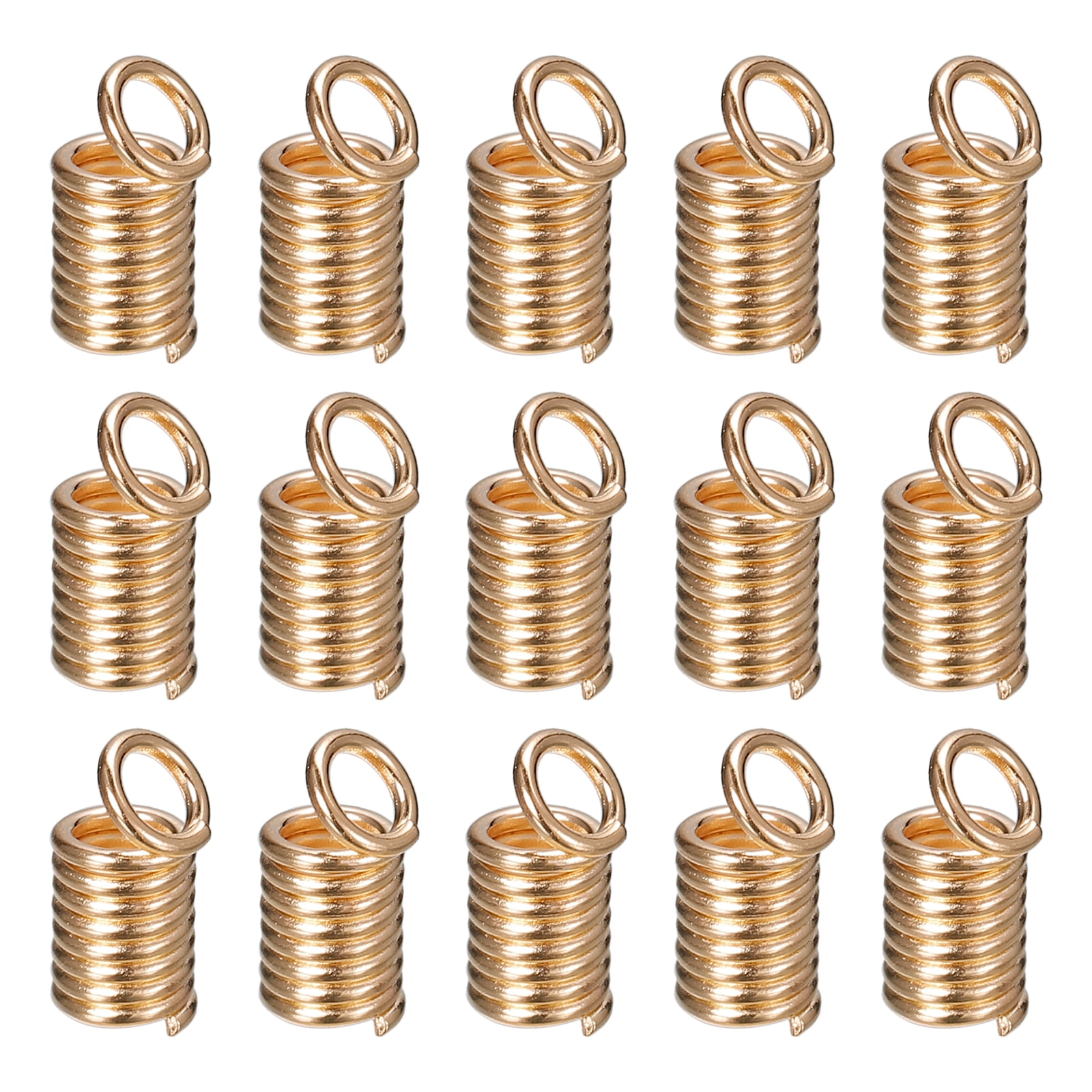 Uxcell 200 Pack Coil Cord Ends, 4x9mm Iron Spring Tube Cap Clasps for ...