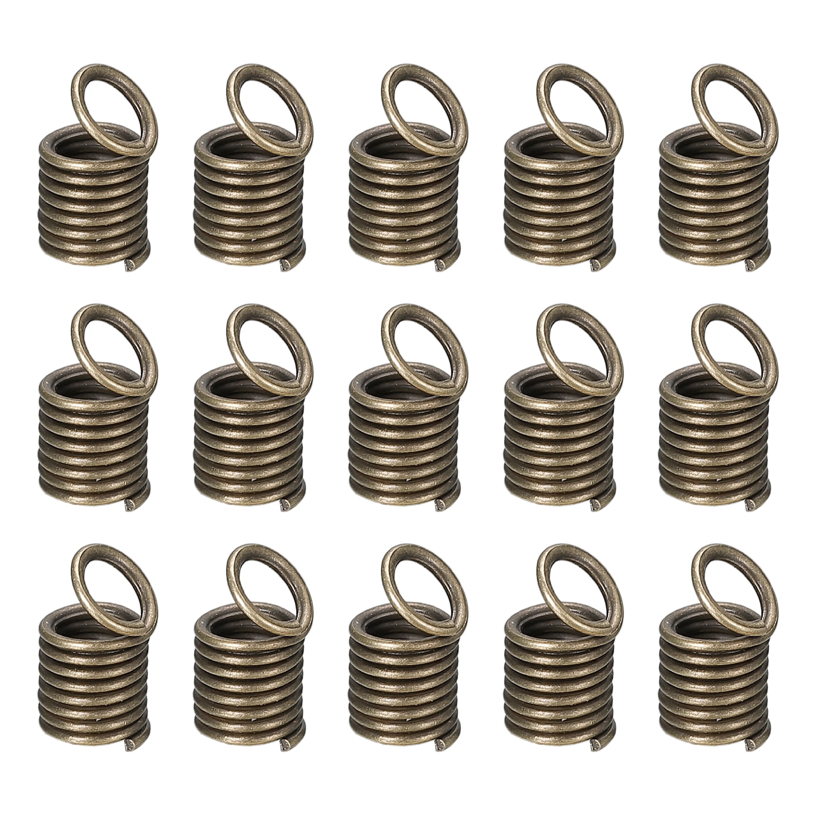 Uxcell 200 Pack Coil Cord Ends, 5x9mm Iron Spring Tube Cap Clasps for ...