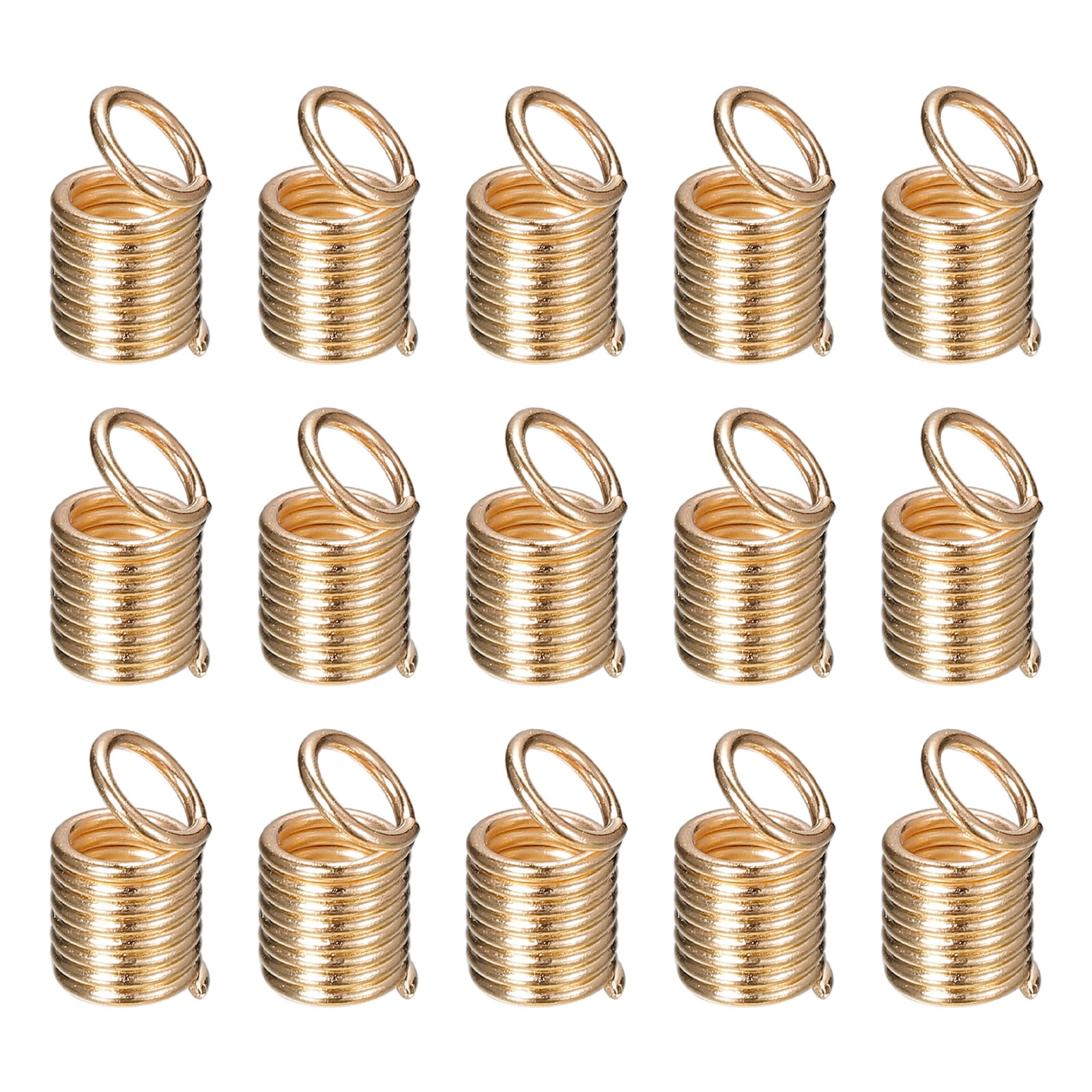 Uxcell 200 Pack Coil Cord Ends, 5x9mm Iron Spring Tube Cap Clasps for ...