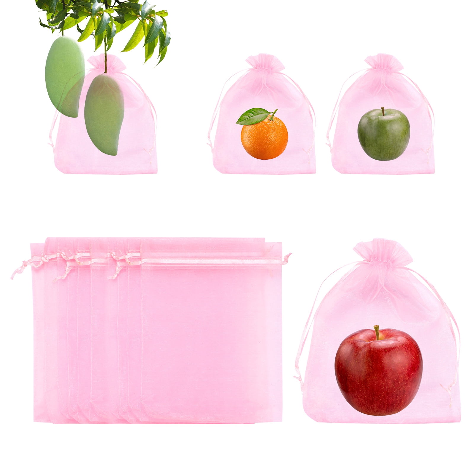 Uxcell 200 Pack Fruit Protection Bags - 6x8 Inch Fruit Netting Bags ...