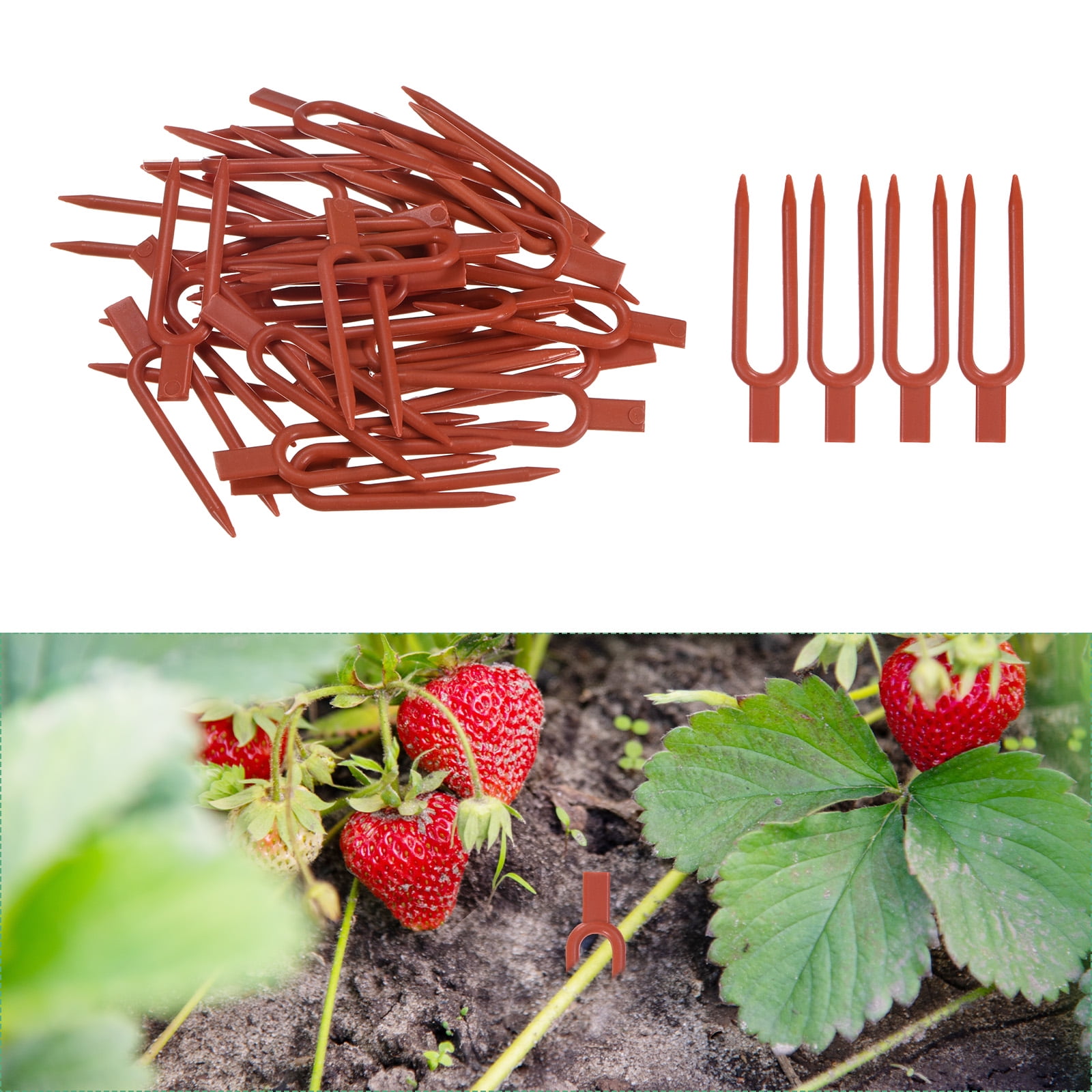 Uxcell 200-Pack Plastic Gardening Plant Pins, 1.97Inch/50mm Length ...