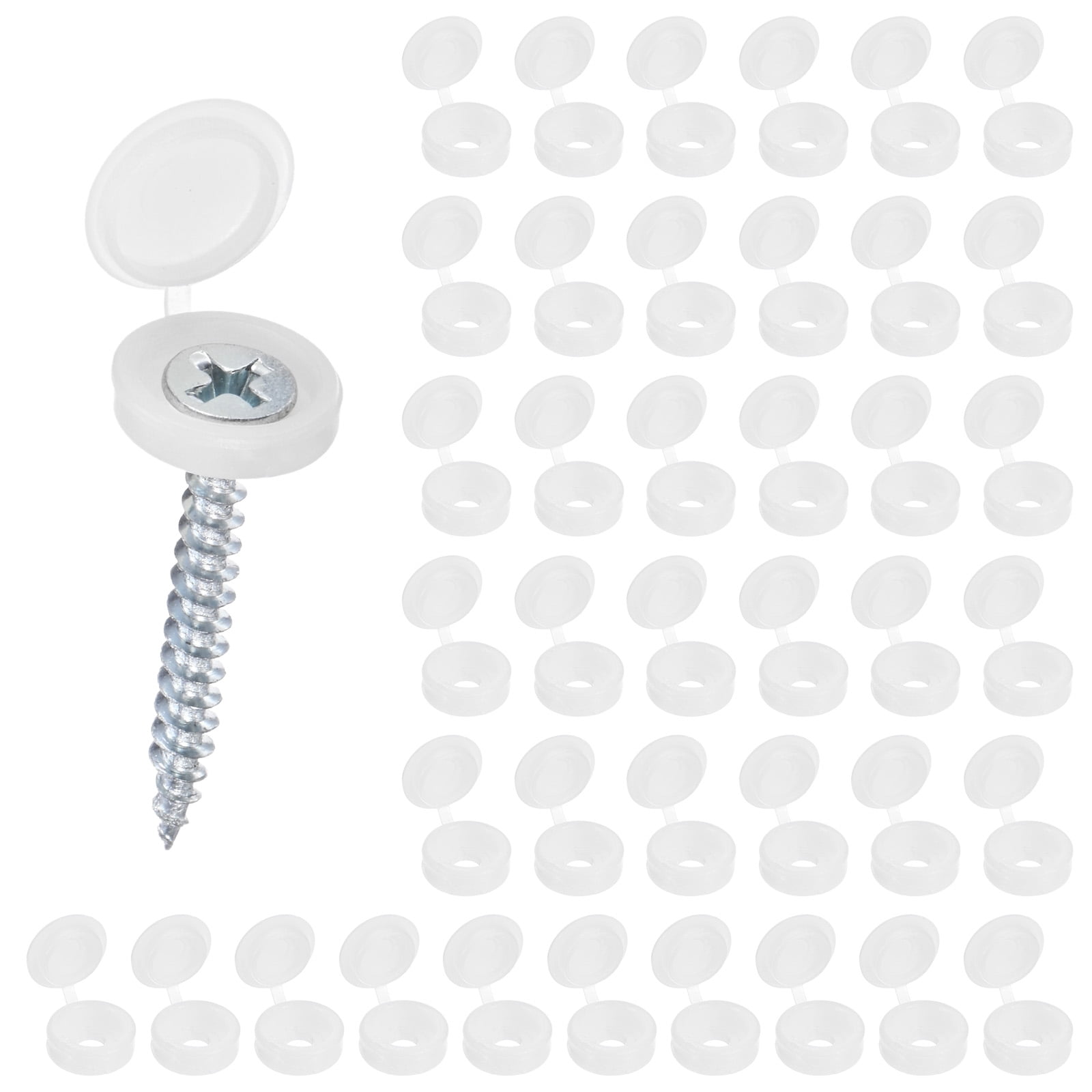 Uxcell 200-Pack Plastic Hinged Screw Covers Caps, 3mm Shutter Screws ...