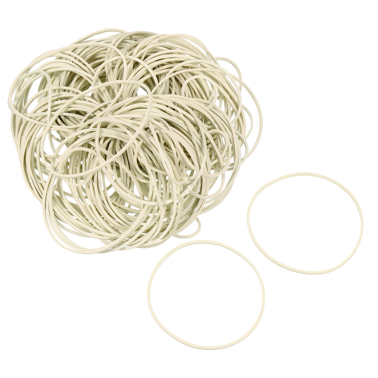 Uxcell 200 Pack Rubber Band Stretchable Rubber Elastic Band White 60mm ...