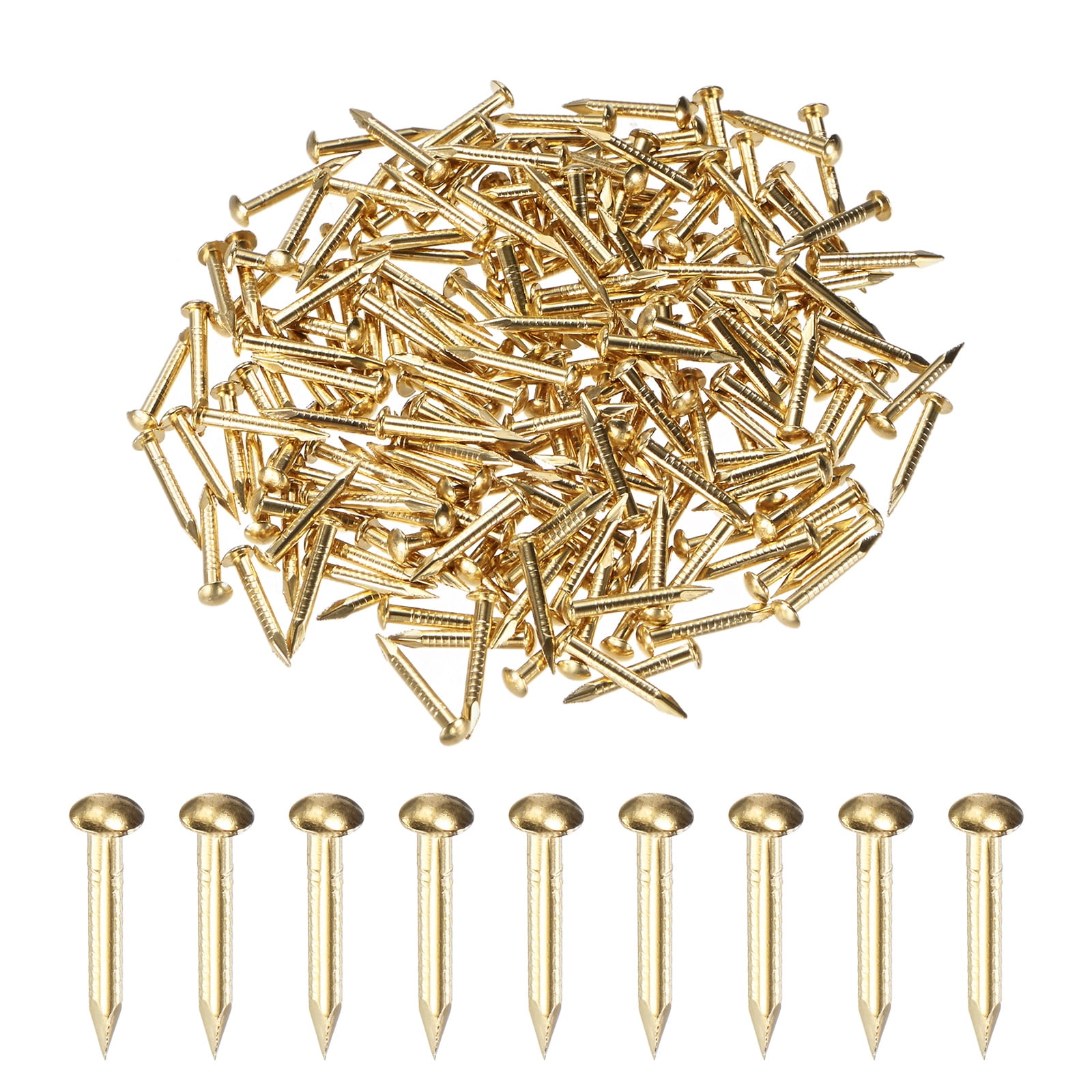 Uxcell 200-Pack Small Tiny Nails, 1.5mm x 12mm Brass Nails Hardware ...