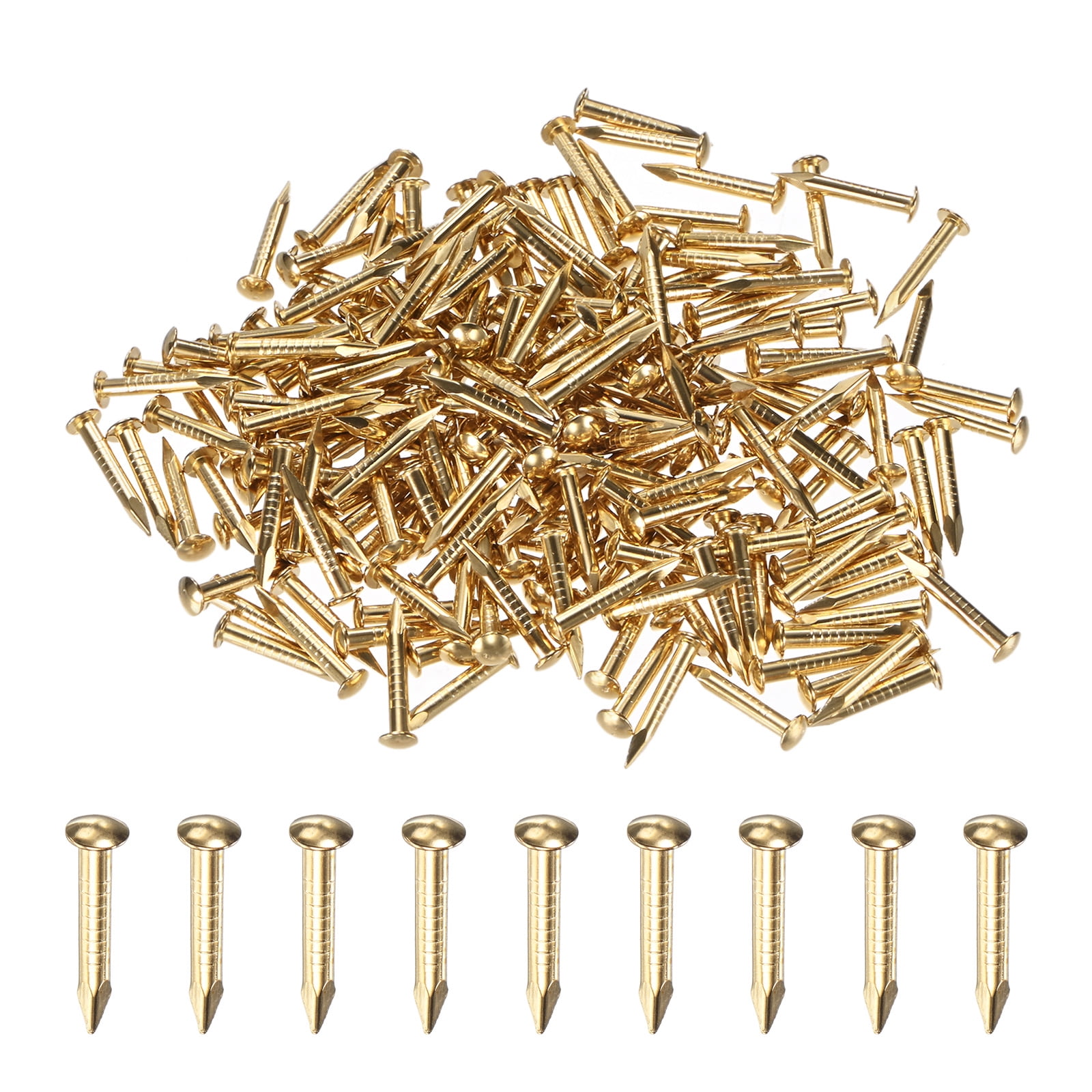 Uxcell 200-Pack Small Tiny Nails, 2mm x 15mm Brass Nails Hardware Round ...