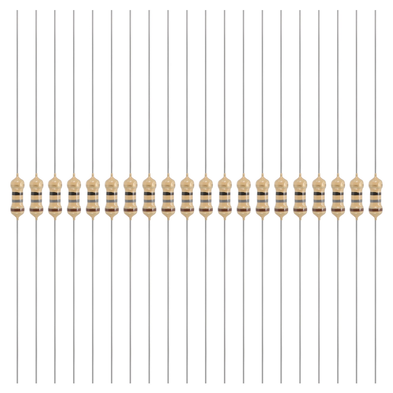 Uxcell 200 Pcs 1/4W (0.25 Watts) 18 Ohm ±5% Carbon Film Resistor ...