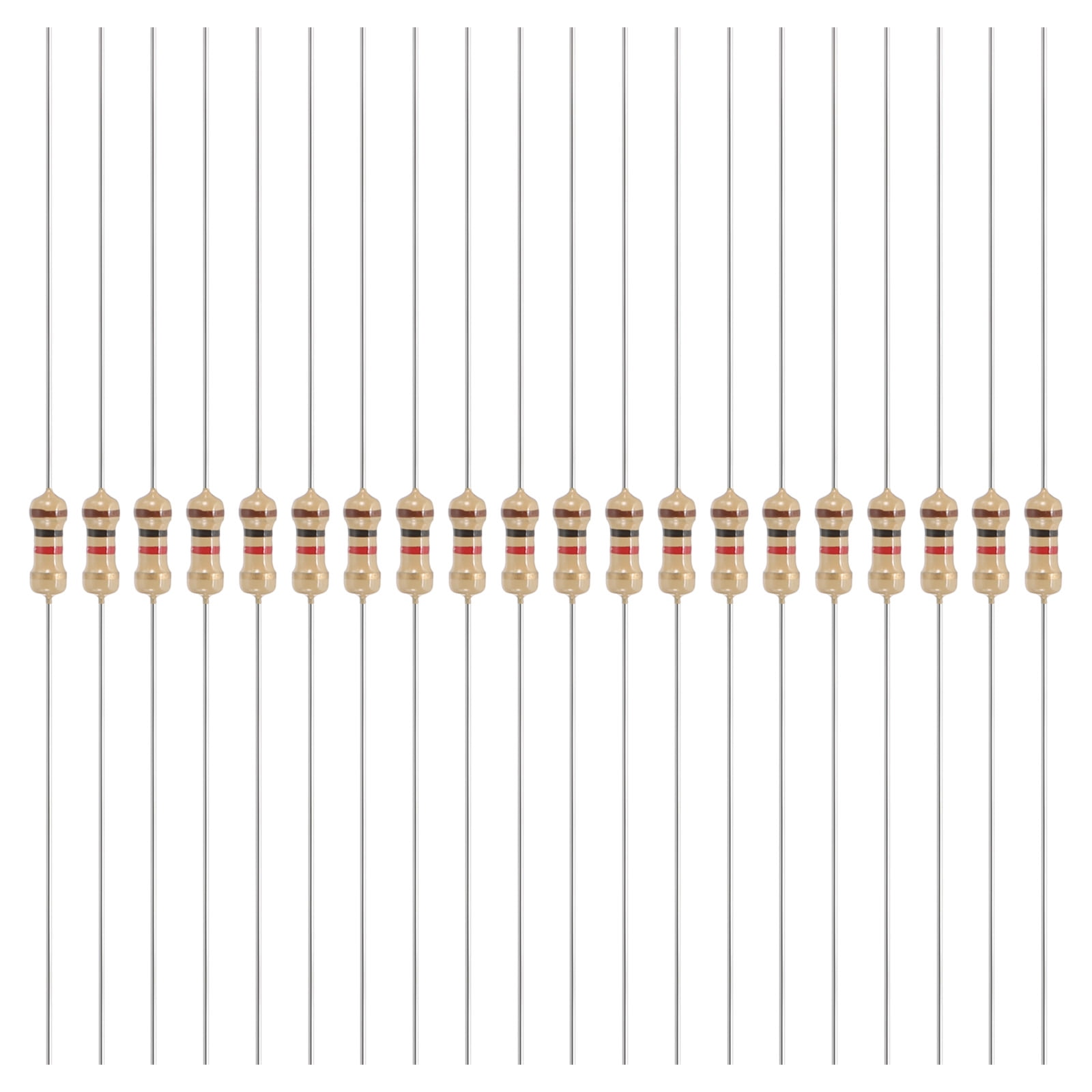 Uxcell 200 Pcs 1/4W (0.25 Watts) 1k Ohm ±5% Carbon Film Resistor ...