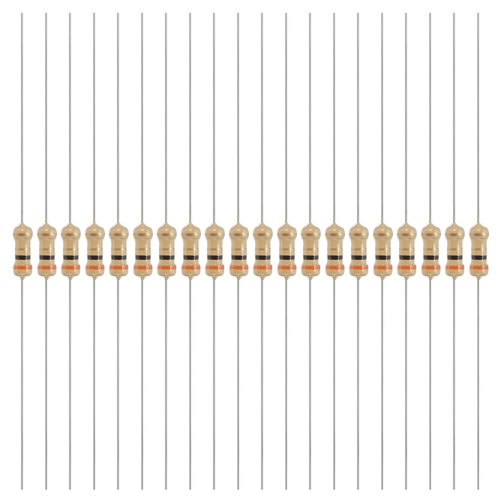 Uxcell 200 Pcs 1/4W (0.25 Watts) 3 Ohm ±5% Carbon Film Resistor, Carbon ...