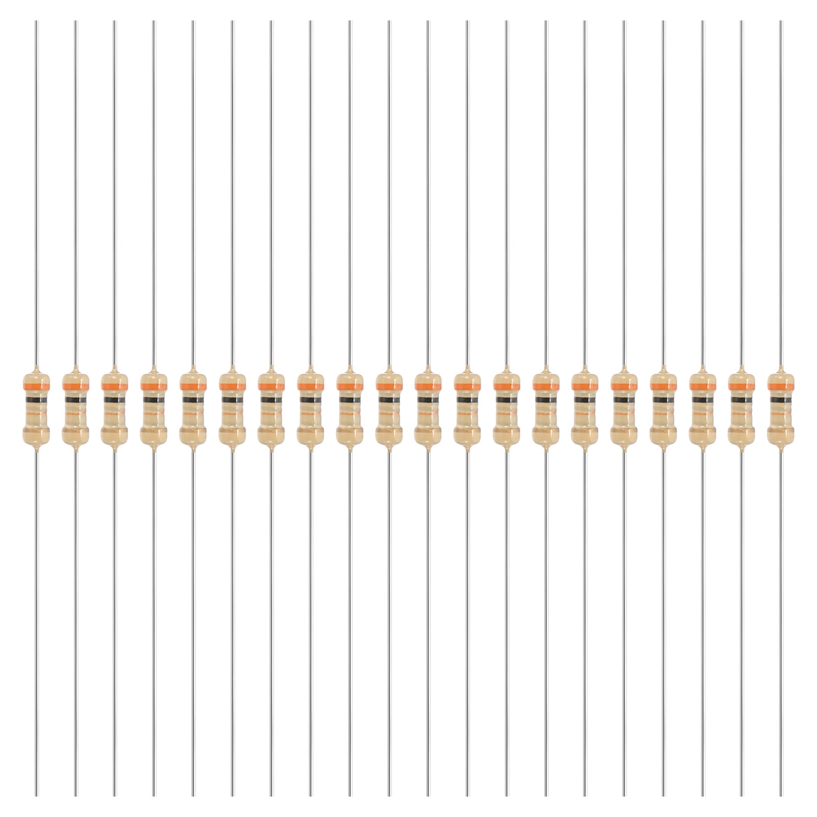 Uxcell 200 Pcs 1/4W (0.25 Watts) 30k Ohm ±5% Carbon Film Resistor ...