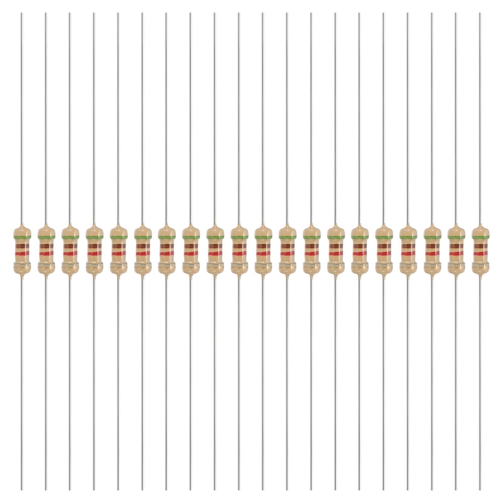 Uxcell 200 Pcs 1/4W (0.25 Watts) 5.1k Ohm ±5% Carbon Film Resistor ...