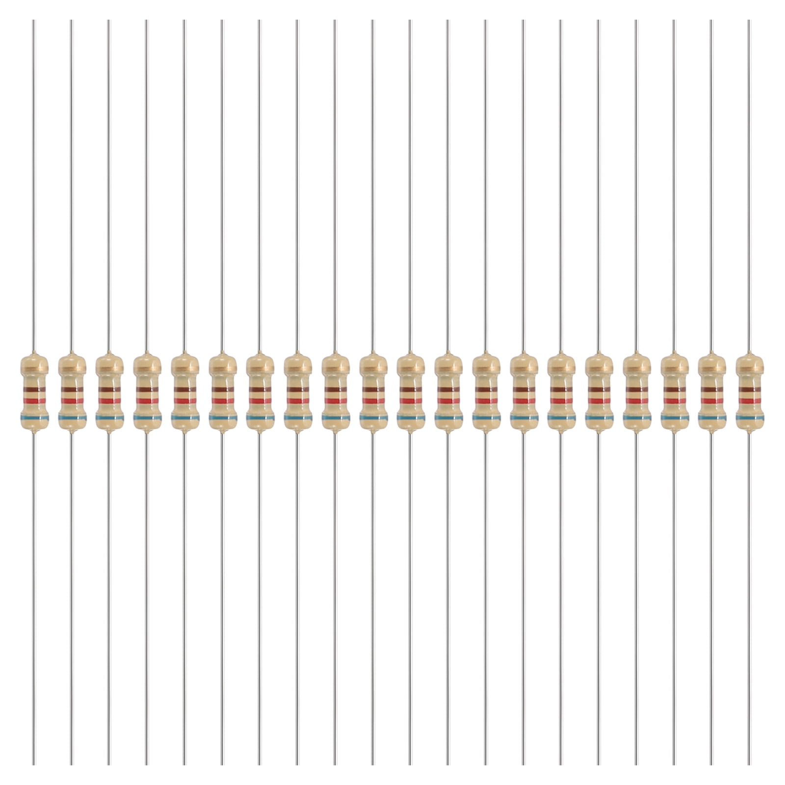 Uxcell 200 Pcs 1/4W (0.25 Watts) 620 Ohm ±5% Carbon Film Resistor ...