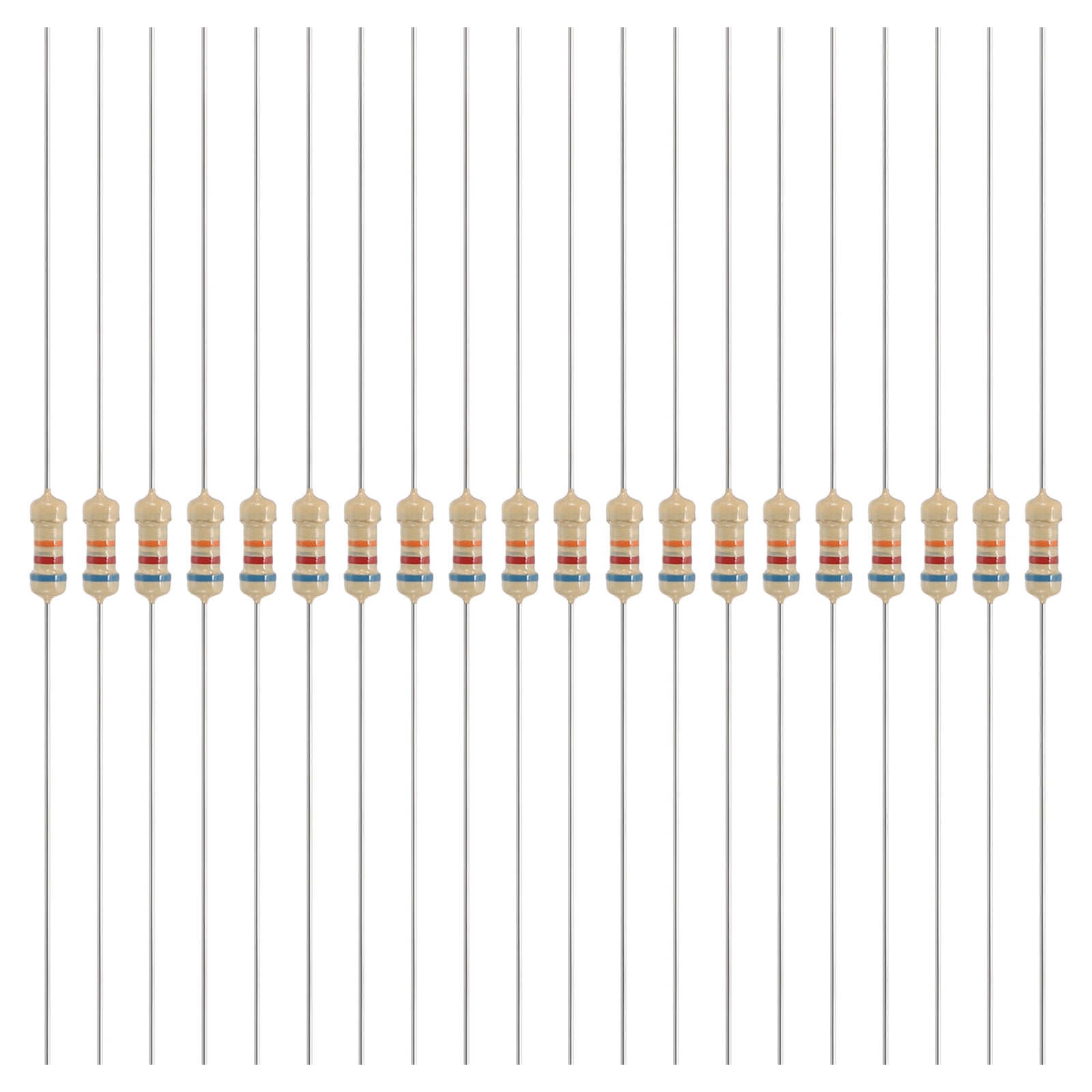 Uxcell 200 Pcs 1/4W (0.25 Watts) 62k Ohm ±5% Carbon Film Resistor ...