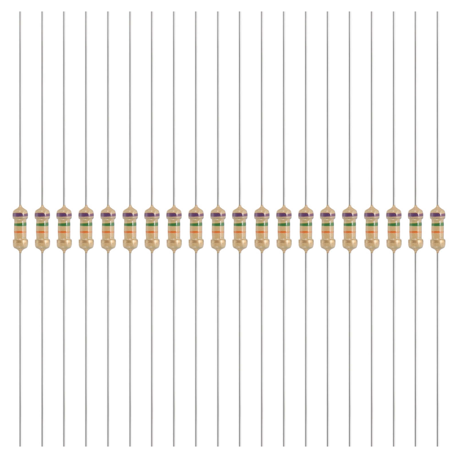 Uxcell 200 Pcs 1/4W (0.25 Watts) 75k Ohm ±5% Carbon Film Resistor ...