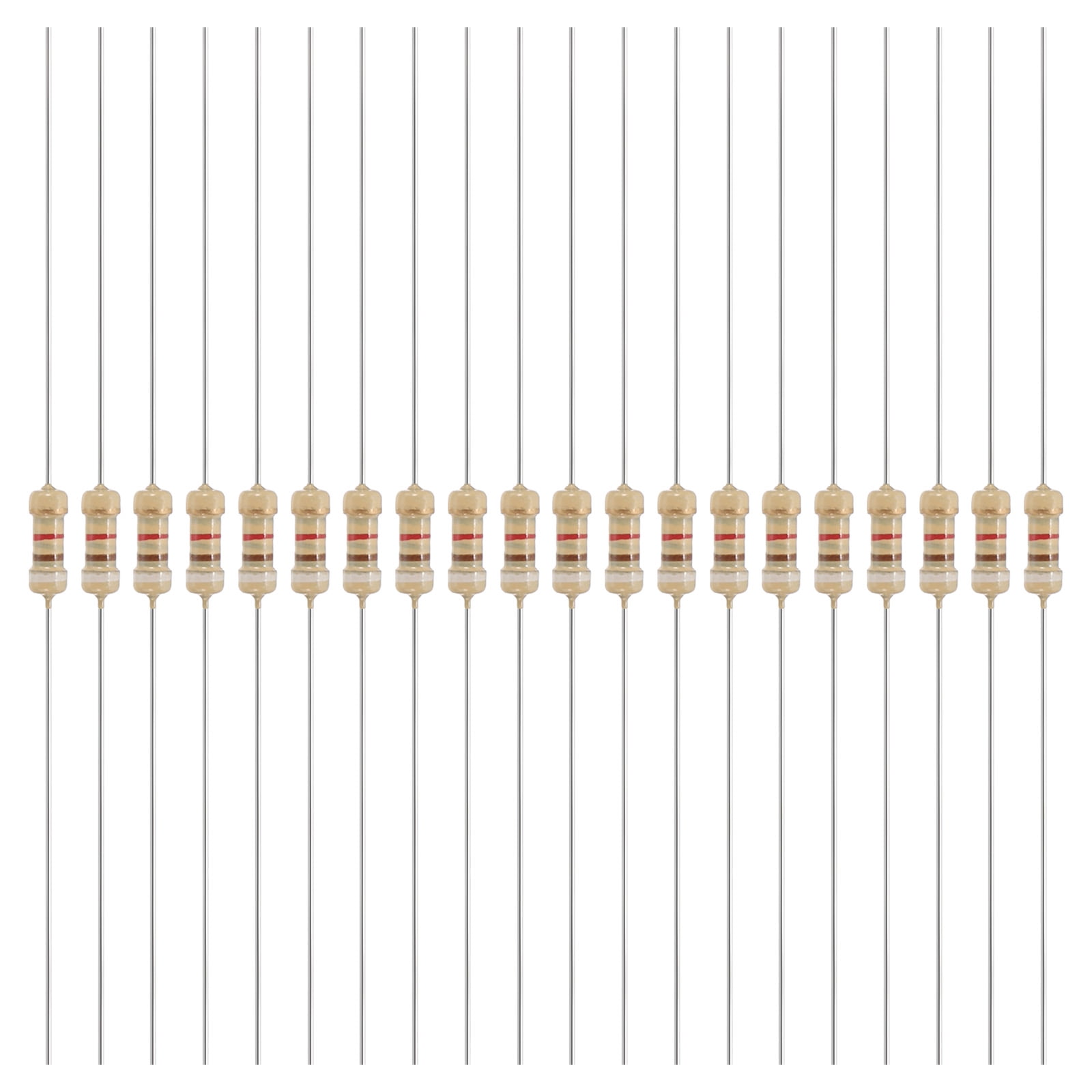 Uxcell 200 Pcs 1/4W (0.25 Watts) 9.1k Ohm ±5% Carbon Film Resistor ...