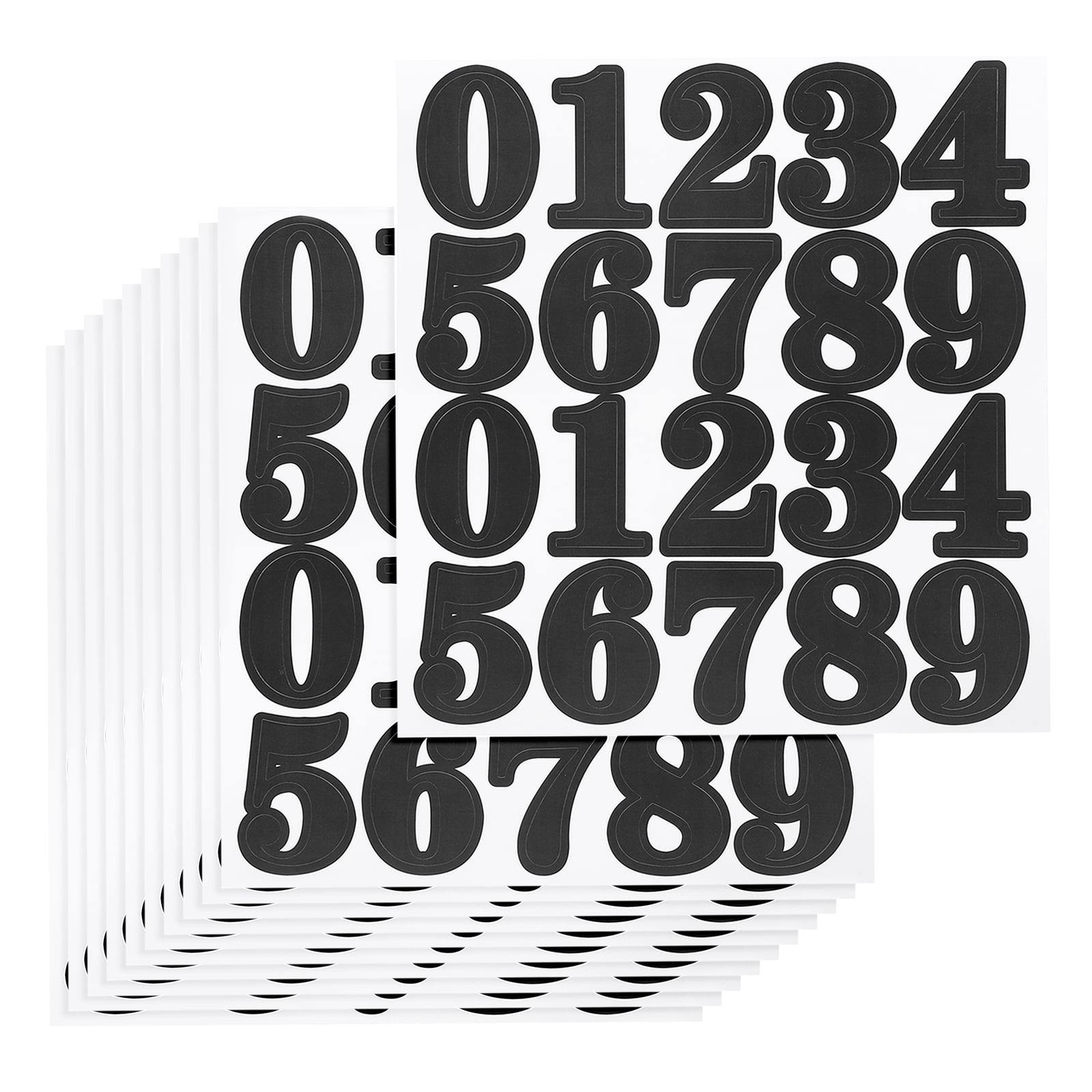Uxcell 200 Pcs 10 Sheets Mailbox Numbers, 1 Inch Waterproof Vinyl Black ...