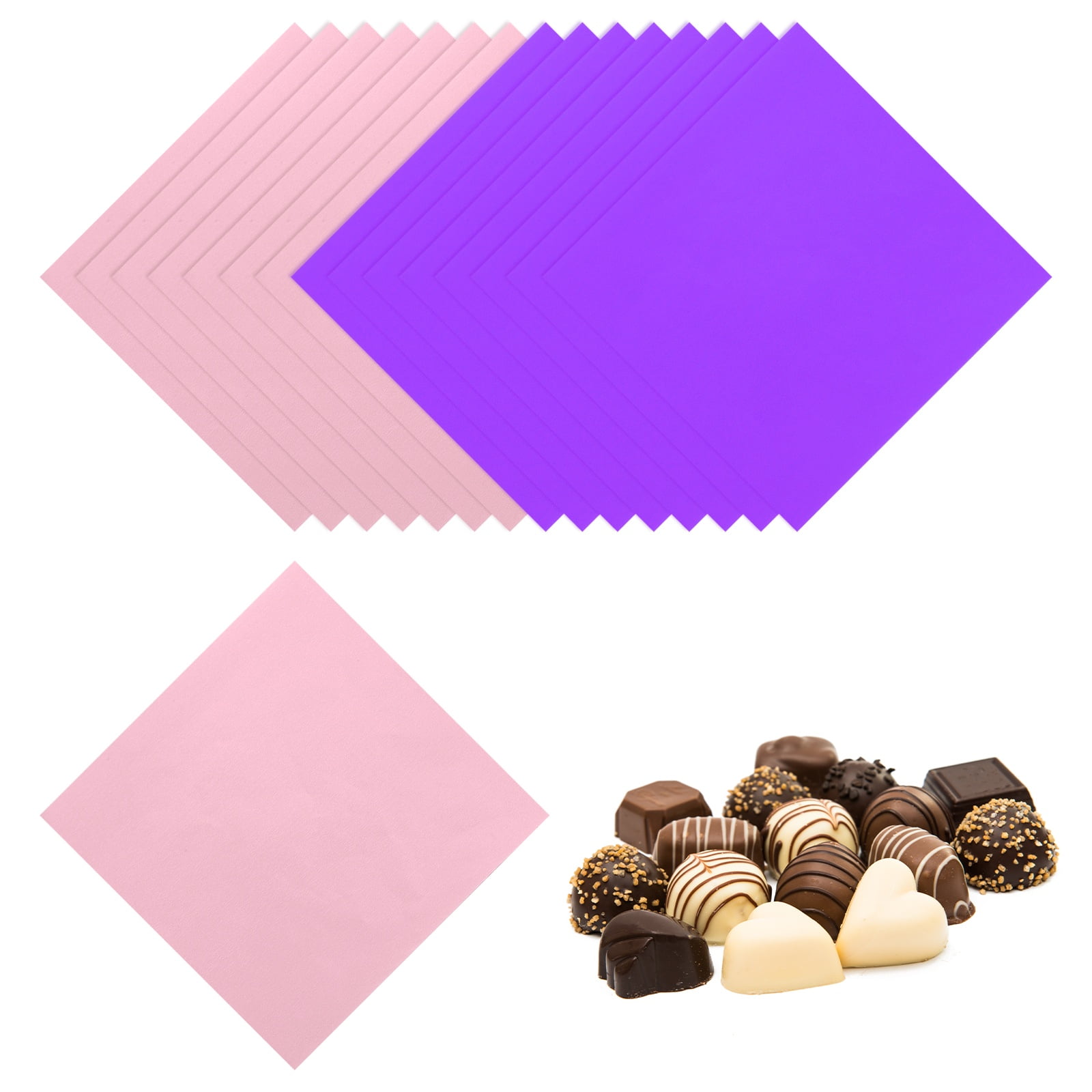 Uxcell 200 Pcs Candy Foil Wrappers, 7.87 x 7.87 Inch Aluminium Foil ...