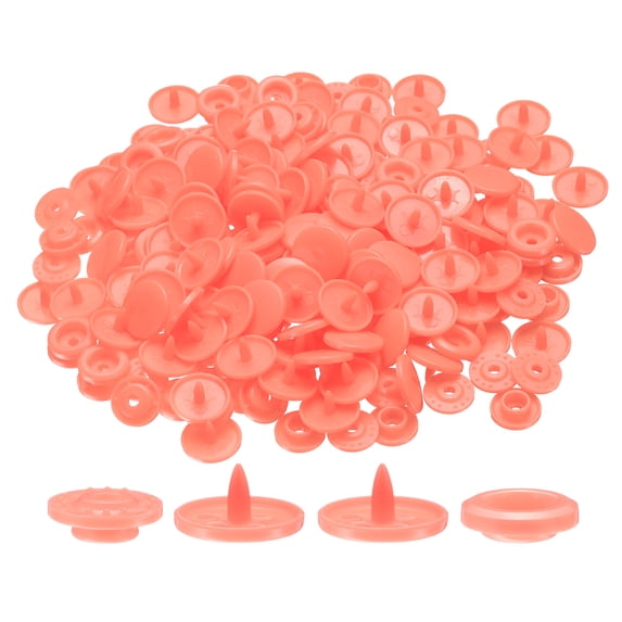 Uxcell 200 Set Plastic Snaps T5 Round Resin No-Sew Button Fasteners Kit ...