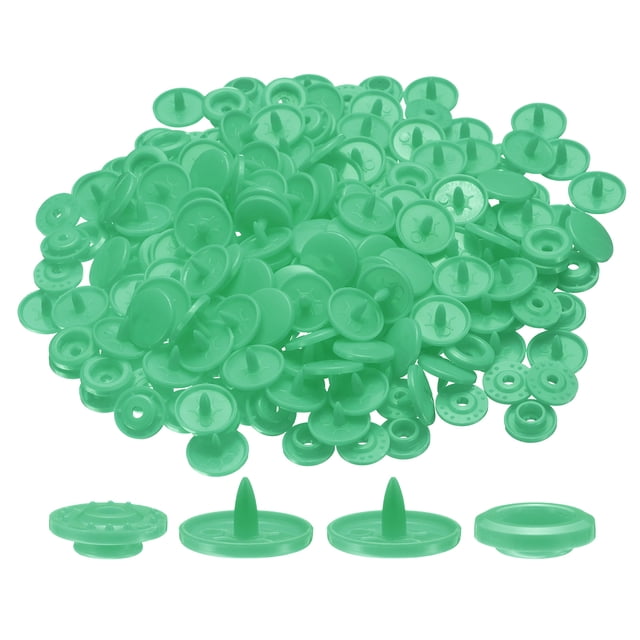 Uxcell 400 Set Plastic Snaps T5 Round Resin No-Sew Button Fasteners Kit ...