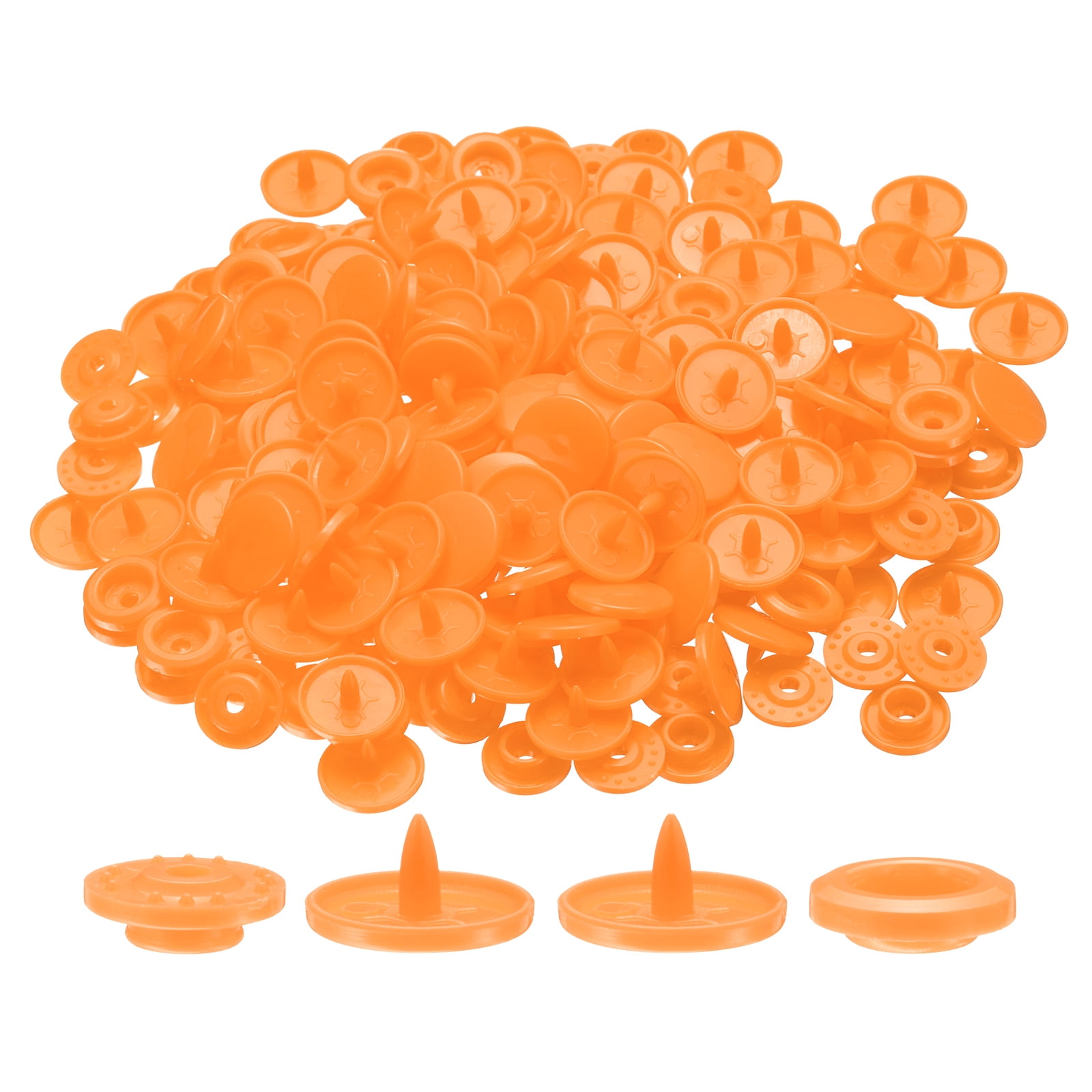 Uxcell 200 Set Plastic Snaps T5 Round Resin No-Sew Button Fasteners Kit ...