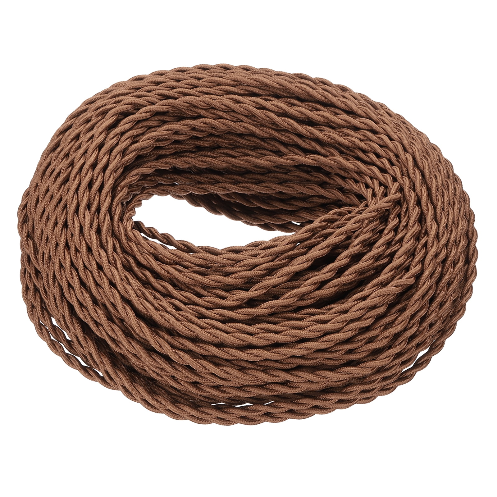 Uxcell 200 ft 18AWG 2-Conductor Twisted Cloth Covered Wire, Light Brown ...