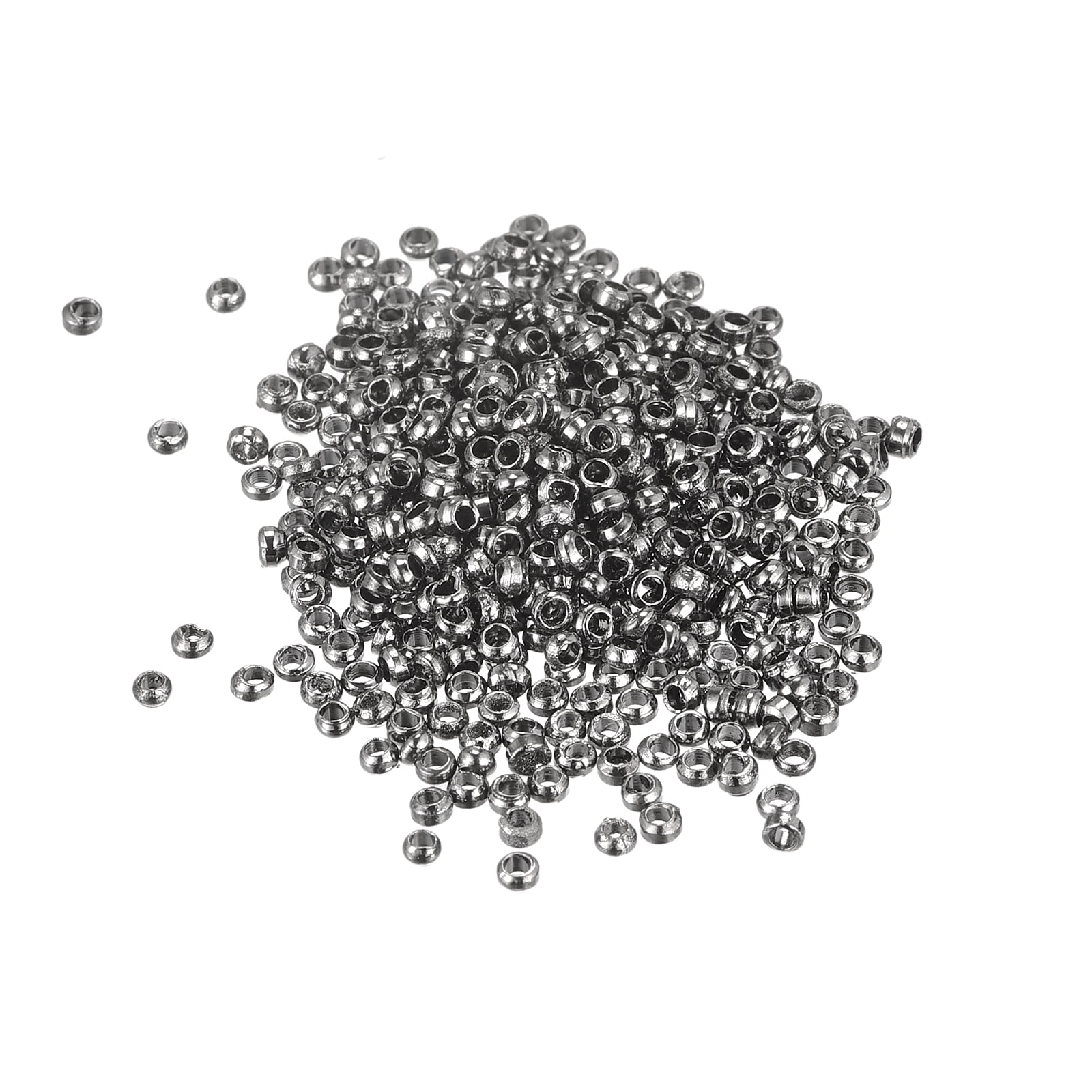 Uxcell 2000 Pack 2mm Round Crimp Beads Making Crimp End Spacer Bead ...
