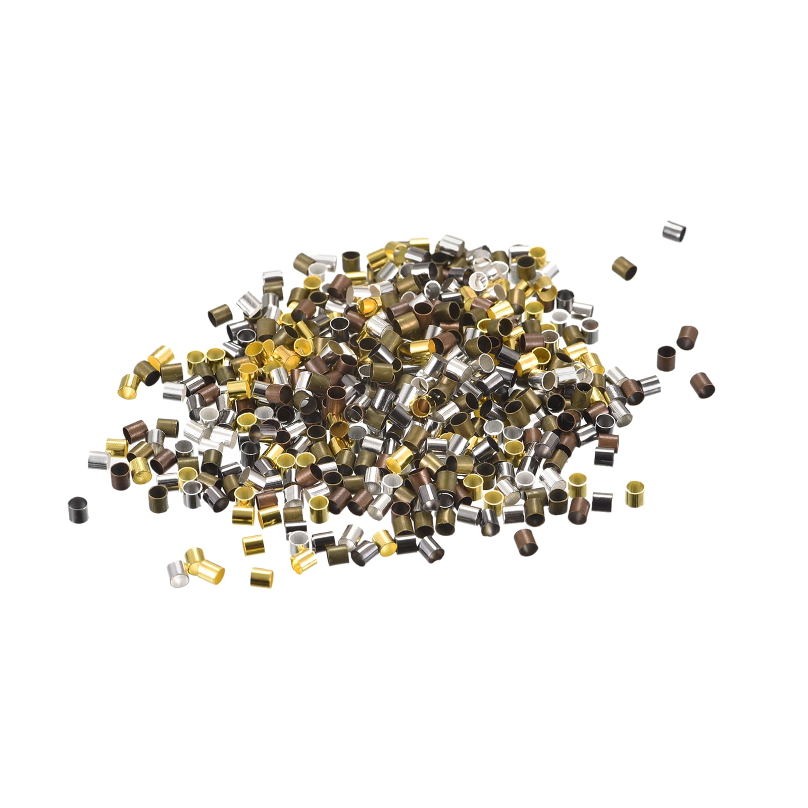 Uxcell 2000 Pack 2x2mm Crimp Tube Beads Making Crimp End Spacer Bead ...