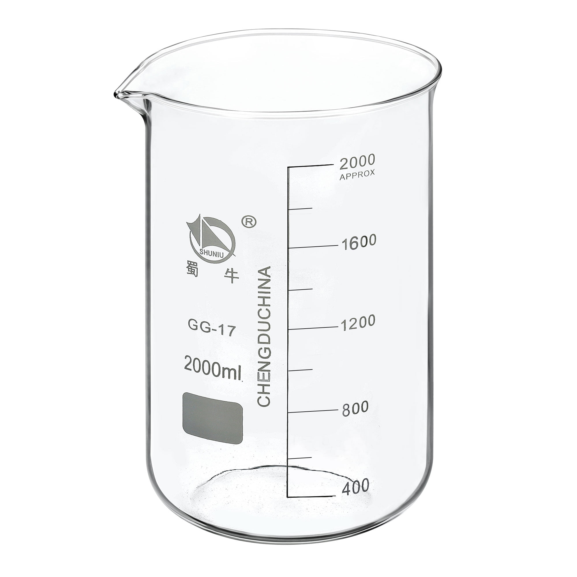 Uxcell 2000ml Low Form Glass Beaker, 3.3 Borosilicate Graduated Lab Measuring Cups - Walmart.com