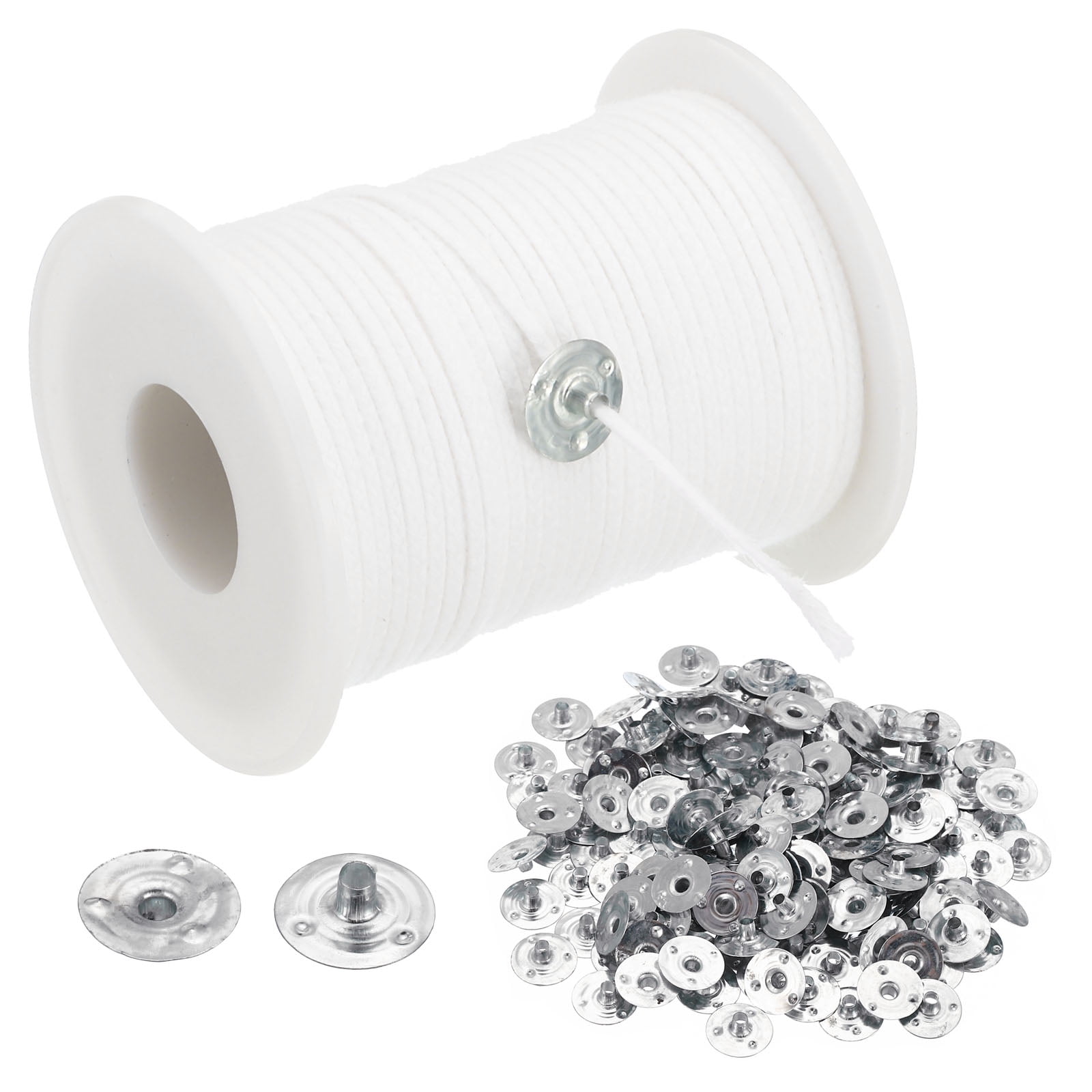 Uxcell 200Ft Braided Candle Wicks, 24 PLY Cotton Candle Wick Spool with ...