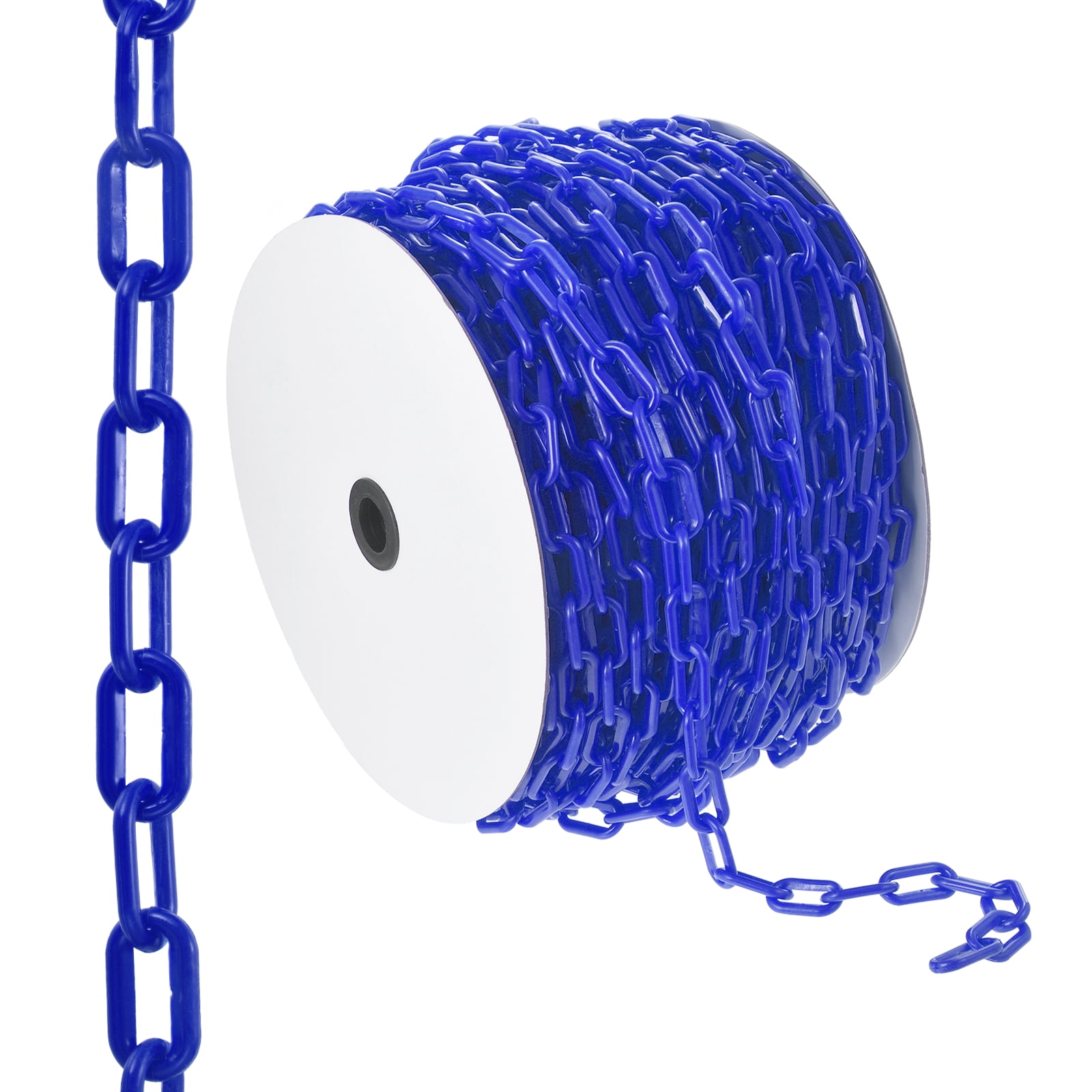 Uxcell 200Ft Plastic Chain Barrier, Safety Link Chain Stanchion, Blue ...