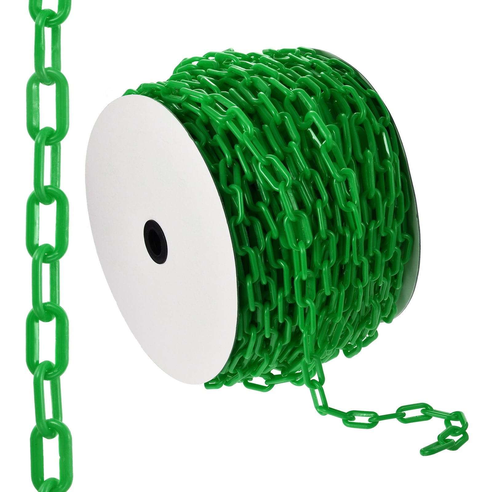 Uxcell 200Ft Plastic Chain Barrier, Safety Link Chain Stanchion, Green ...