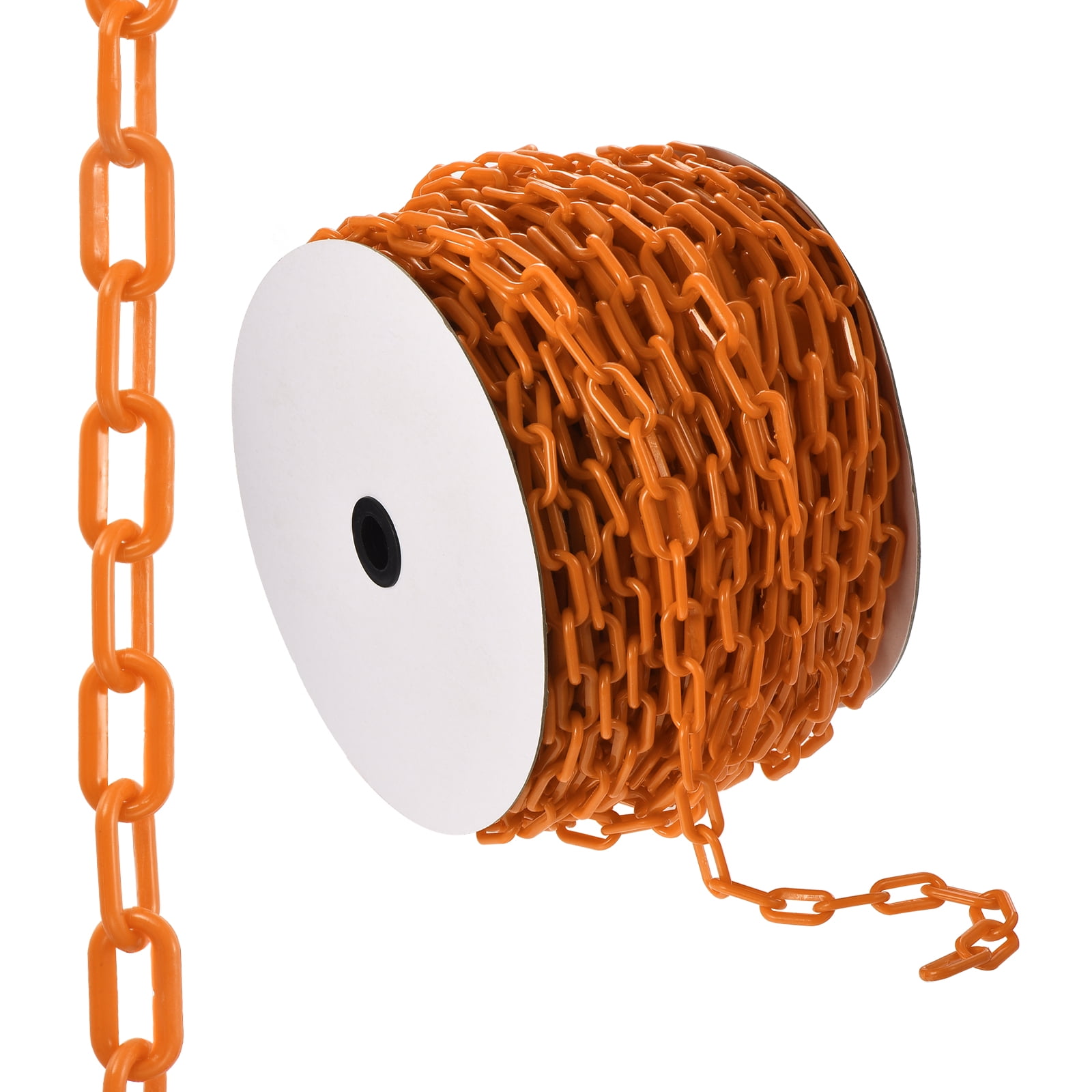 Uxcell 200Ft Plastic Chain Barrier, Safety Link Chain Stanchion, Orange ...