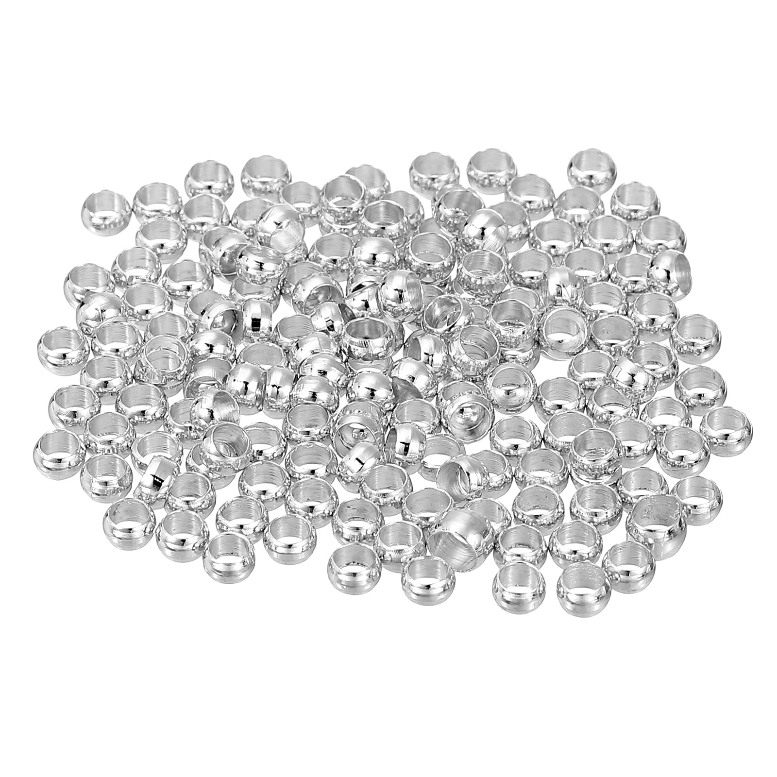 Uxcell 200Pack Round Crimp Beads, 4mm Brass Spacer Loose Beads Metal ...