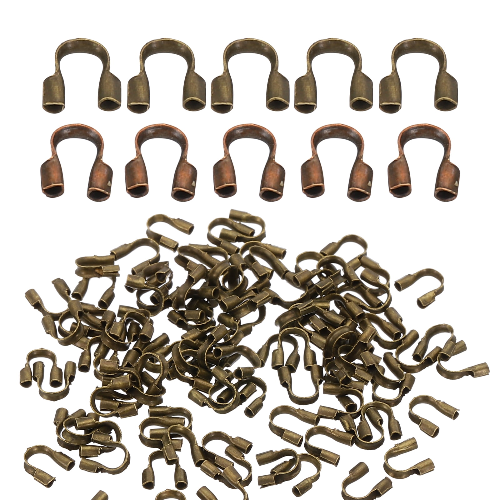 Uxcell 200Pcs 0.7mm Hole U Shape Wire Guard Thread Protector Set ...