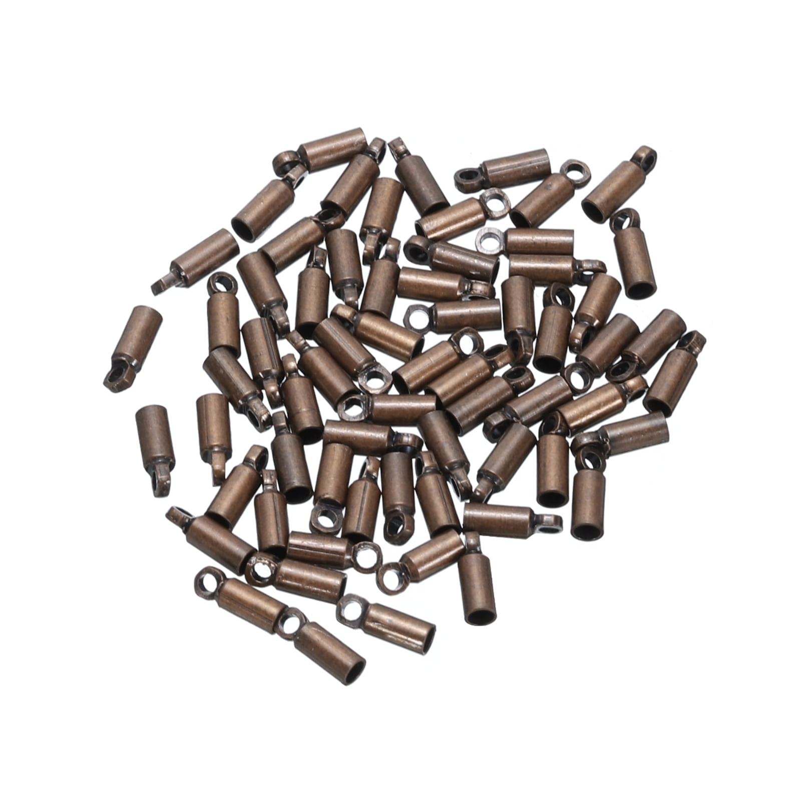 Uxcell 200Pcs Cord End Caps 7mm End Cap Barrel Beads Kumihimo 2.5mm Dia ...