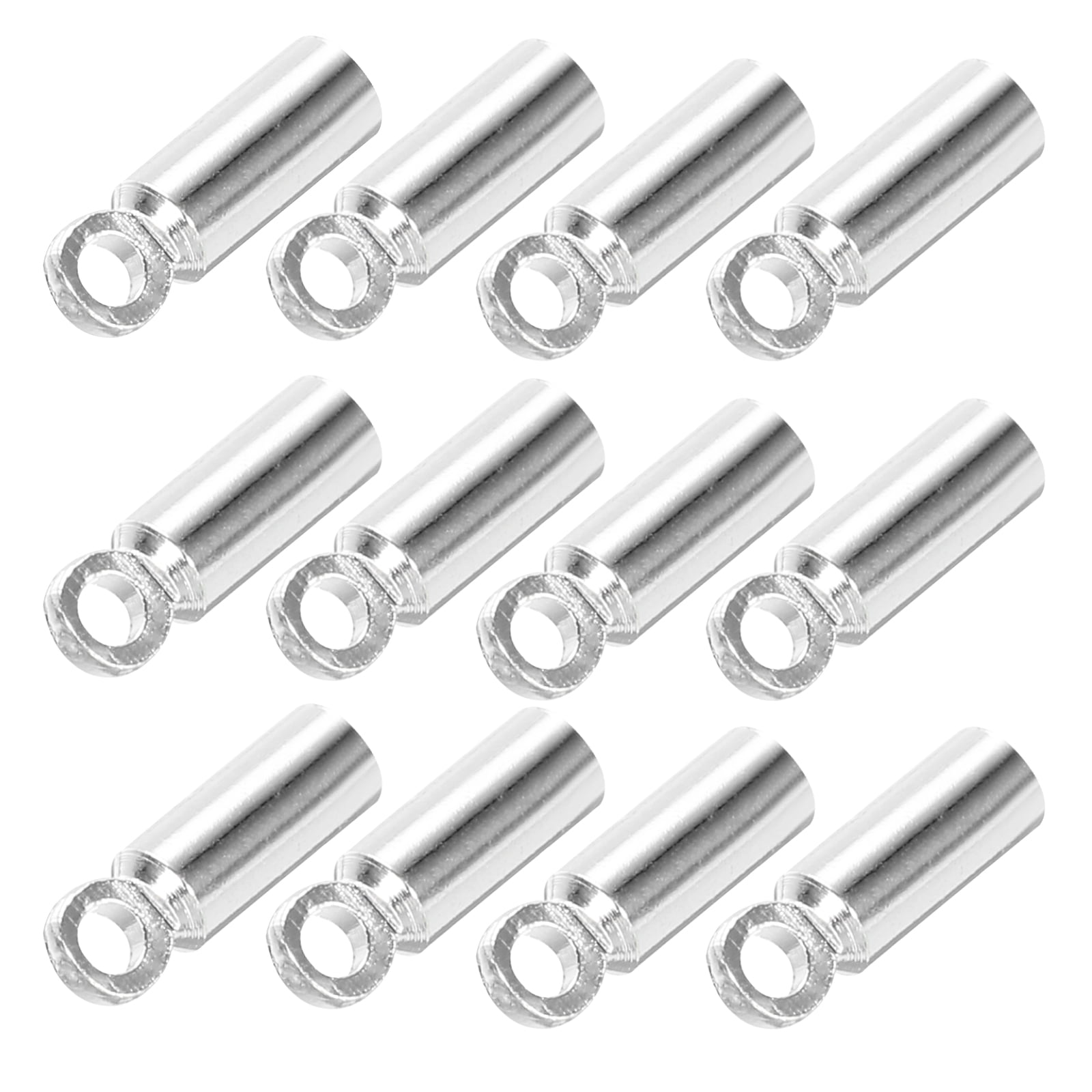 Uxcell 200Pcs Cord End Caps 7mm End Cap Barrel Beads Kumihimo 2.5mm Dia ...