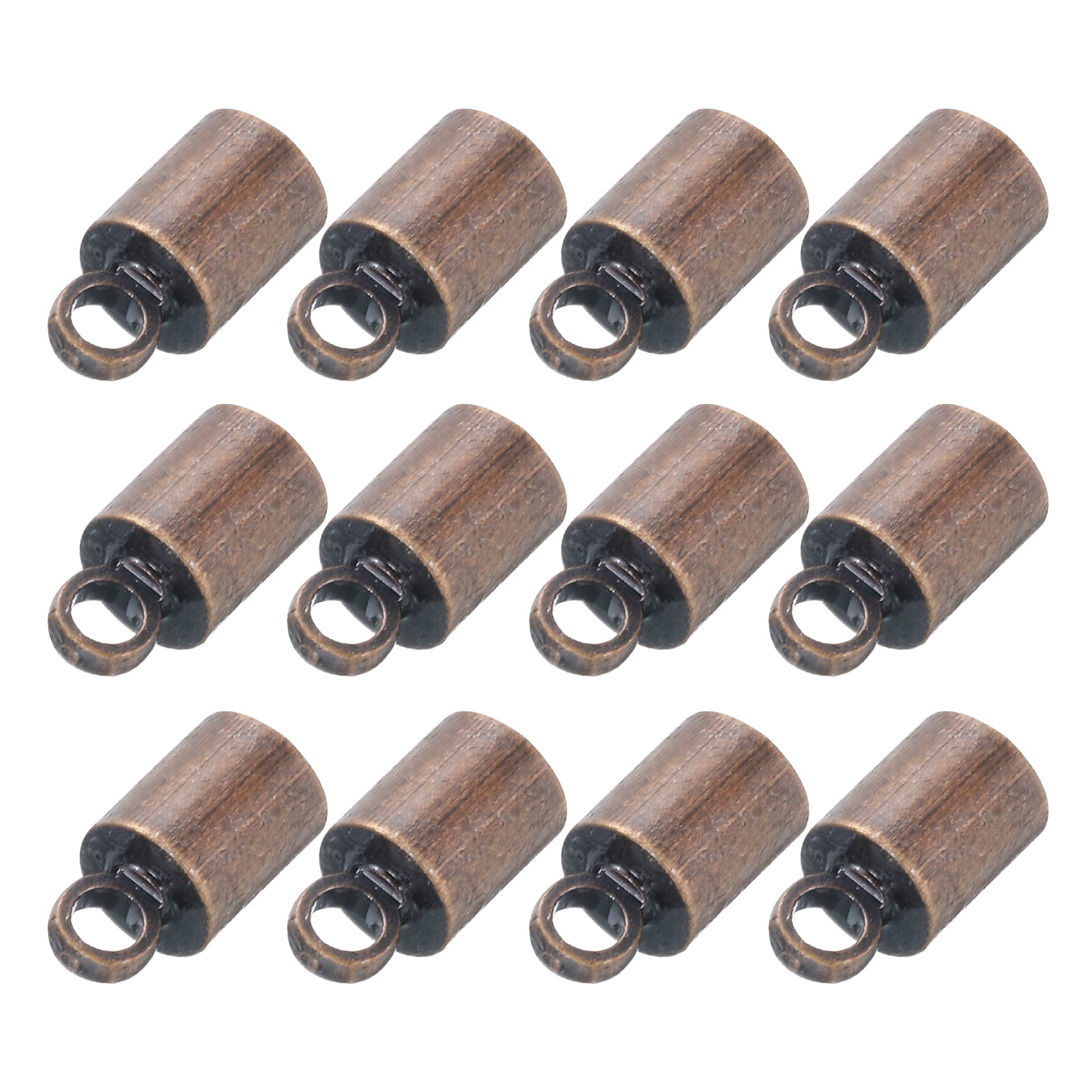 Uxcell 200Pcs Cord End Caps 9mm End Cap Barrel Beads Kumihimo 4.5mm Dia ...