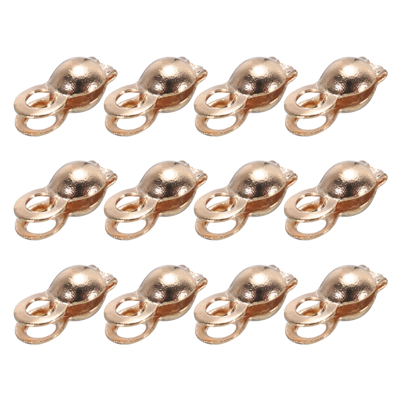 Uxcell 200Pcs End Cap Knot Cover 3mm Dia Clamshell Metal Plated Open ...
