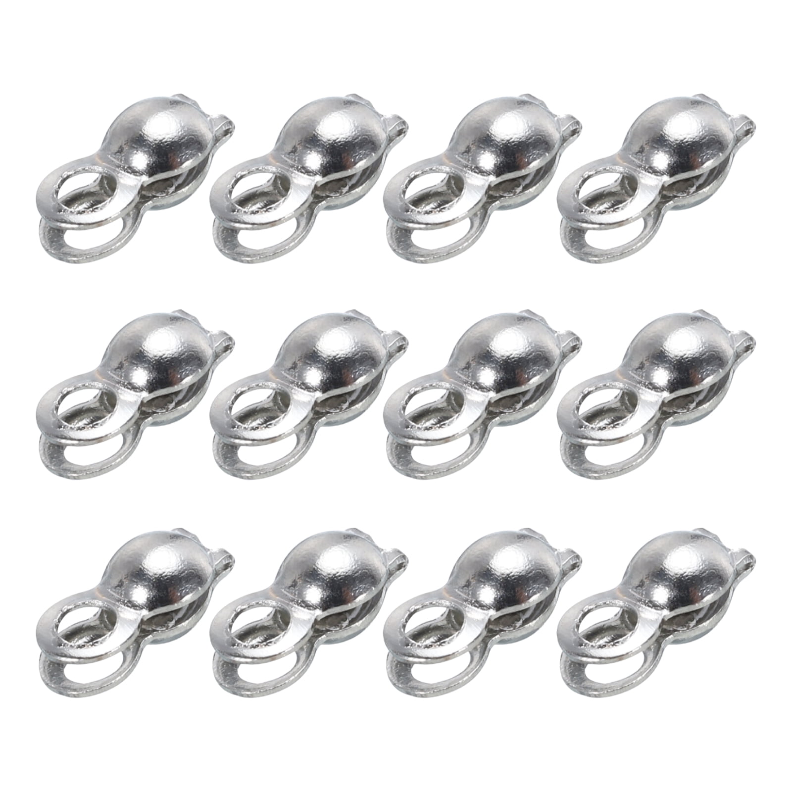 Uxcell 200Pcs End Cap Knot Cover 3mm Dia Clamshell Metal Plated Open ...