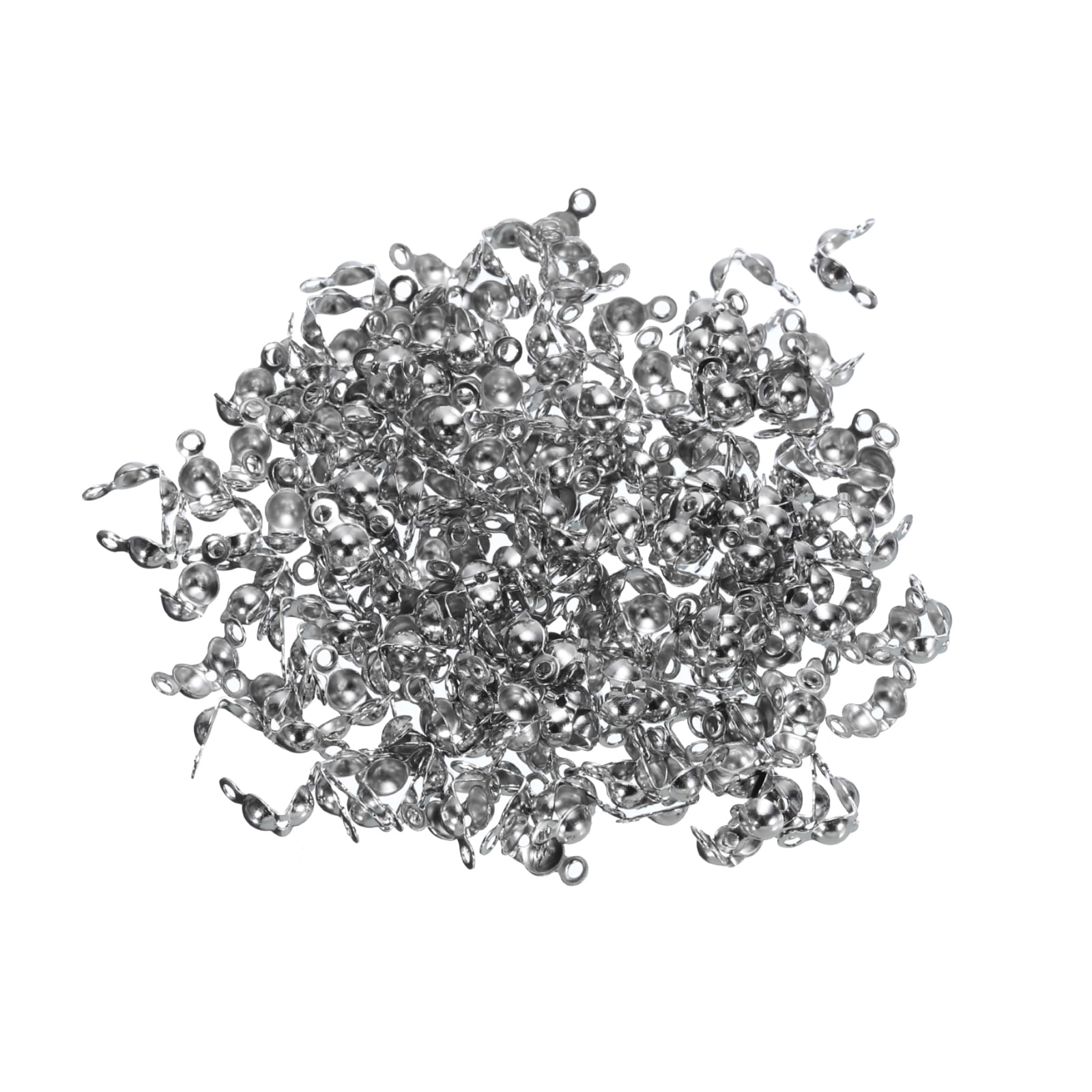 Uxcell 200Pcs End Cap Knot Cover 4mm Dia Clamshell Metal Plated Open ...