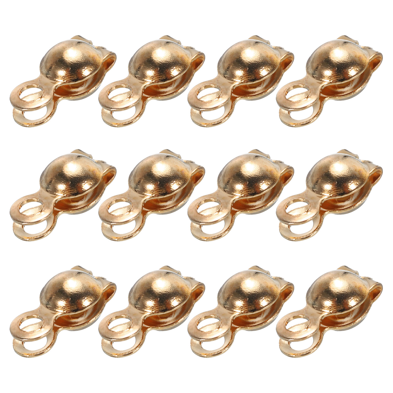 Uxcell 200Pcs End Cap Knot Cover 4mm Dia Clamshell Metal Plated Open ...