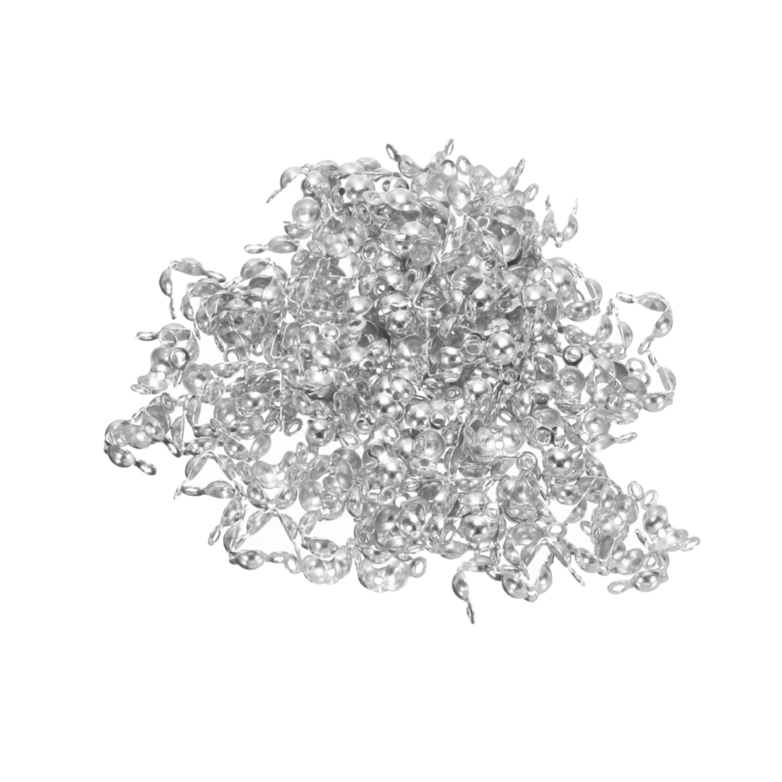 Uxcell 200Pcs End Cap Knot Cover 4mm Dia Clamshell Metal Plated Open ...