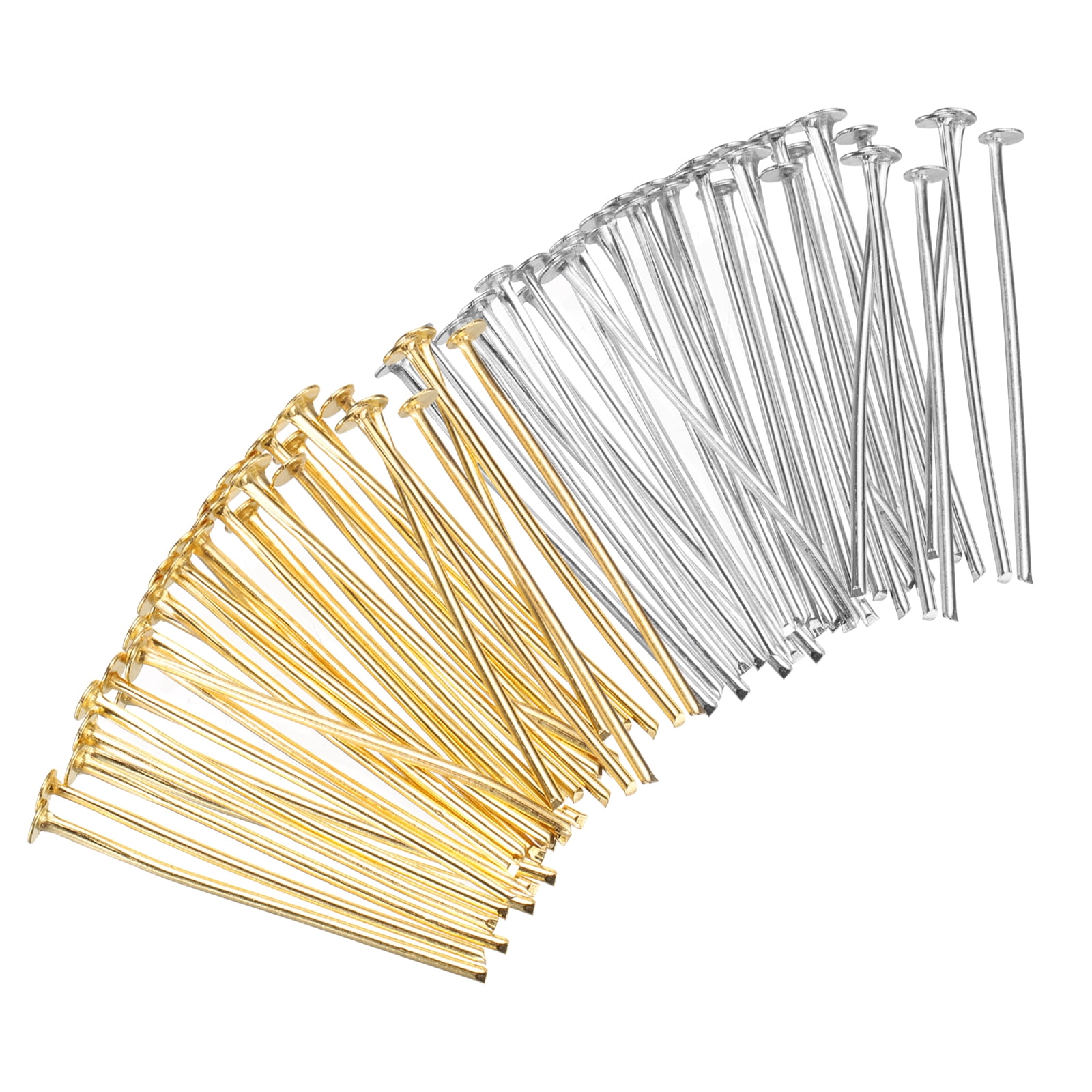 Uxcell 200Pcs Flat Head Pins for Jewelry Making 25mm Brass Flat Head ...