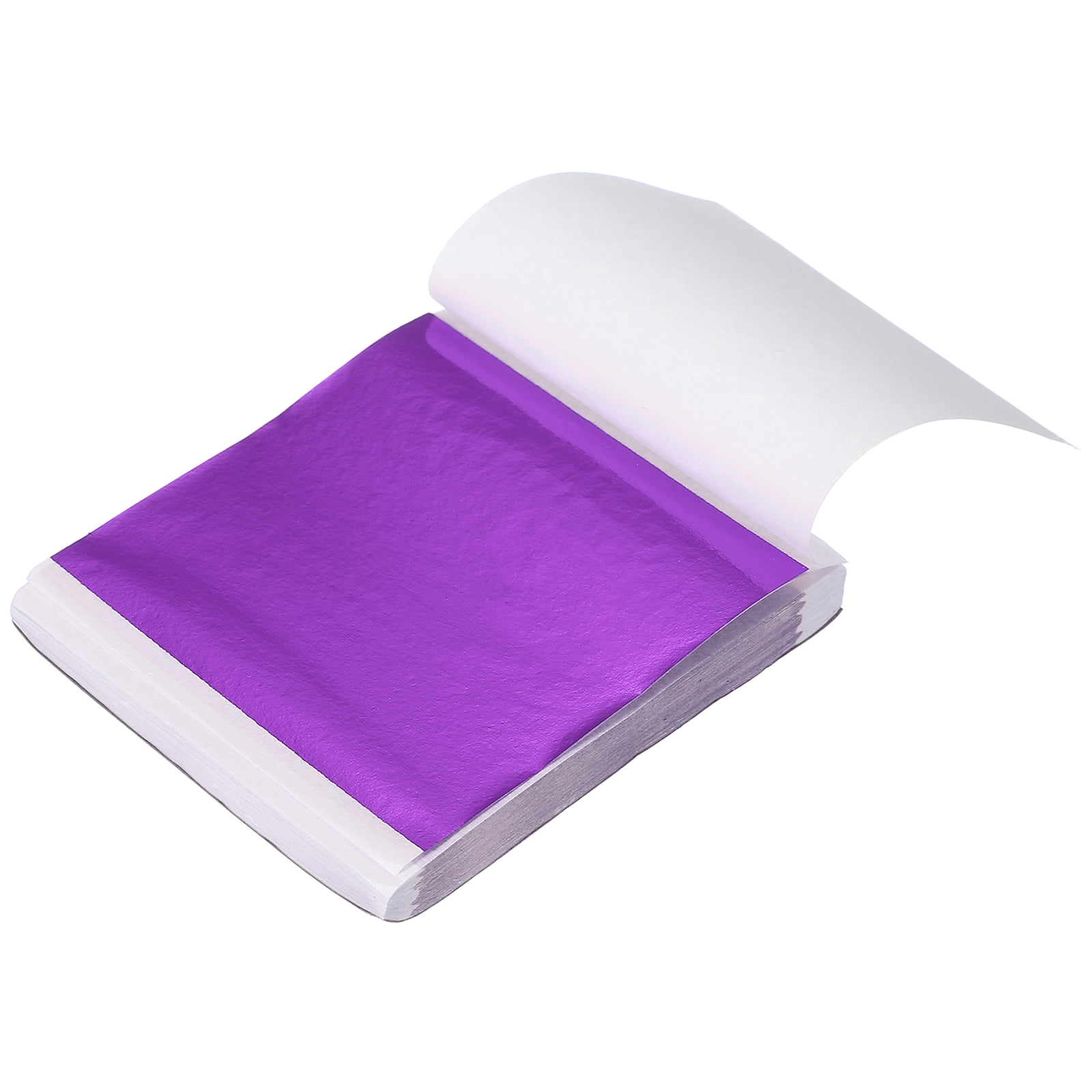 Uxcell 200Pcs Sheet Gold Leaf Sheets 3.3"x3.7" Booklet Paper Purple ...