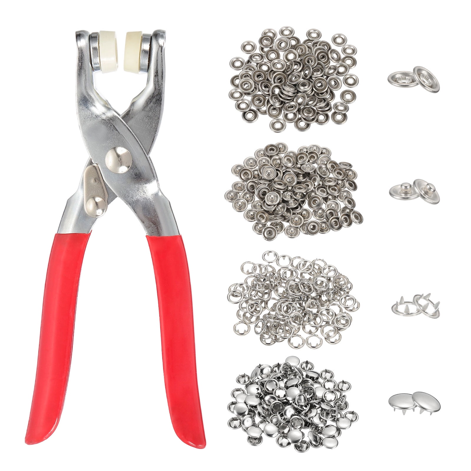 Uxcell 200Set Metal Snap Button Kit 10mm Solid Prong Snap Buttons with ...