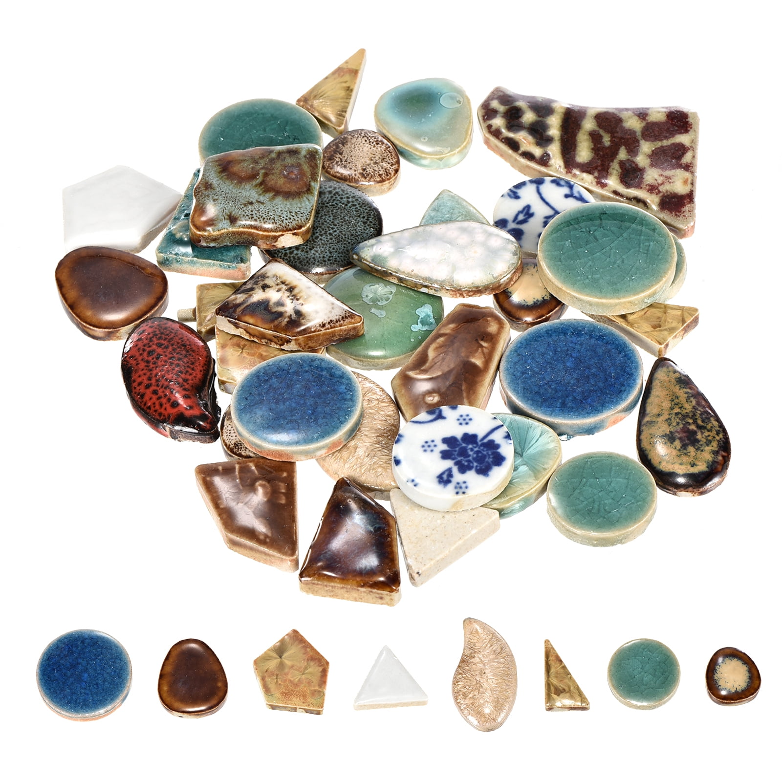 Uxcell 200g Ceramic Mosaic Tiles for Crafts Bulk, Irregular Multicolor ...