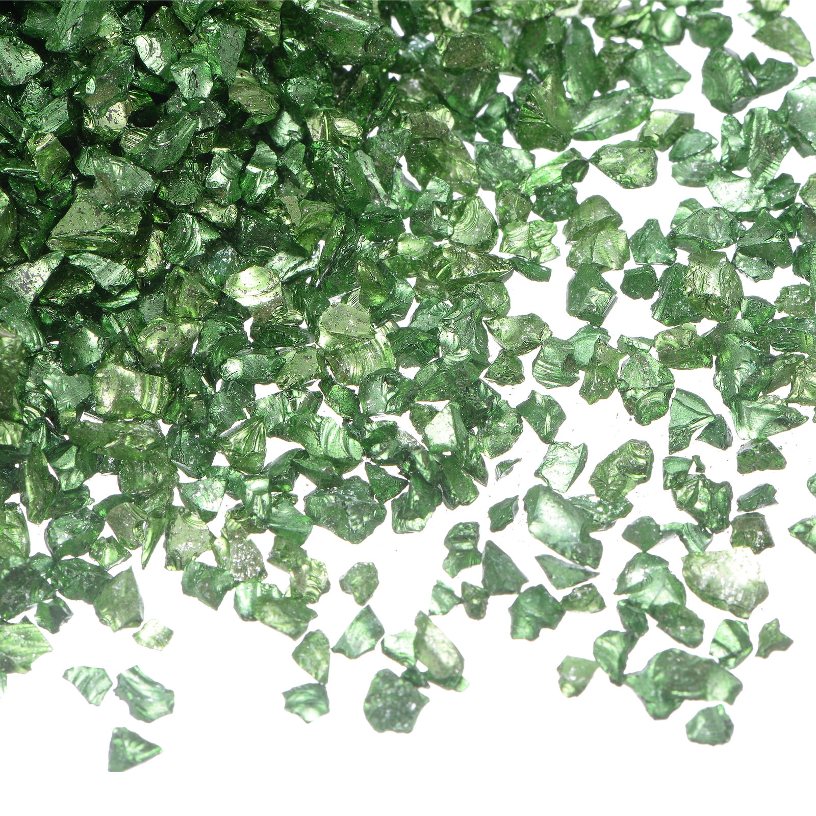 Uxcell 200g Crushed Glass Chips 2-4mm Irregular Broken Sprinkles Chunky Glass for Crafts DIY ...