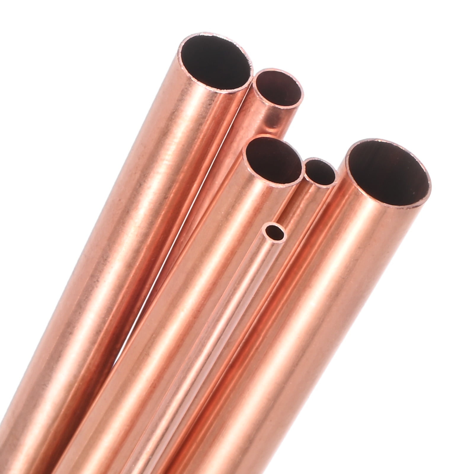 Uxcell 200mm Copper Round Tube, 2mm 3mm 4mm 5mm 6mm 7mm OD 0.25mm Wall ...